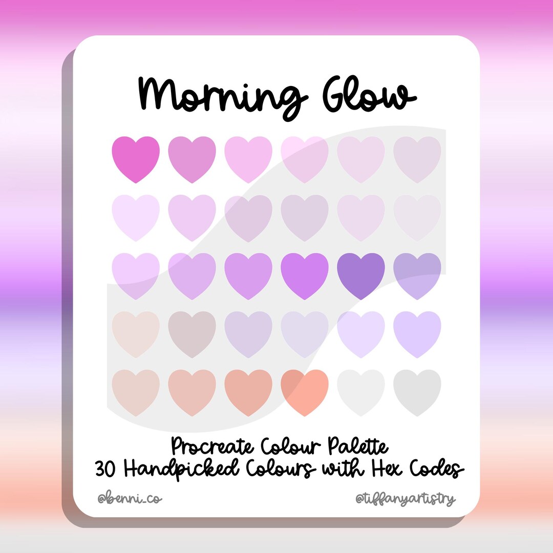 Morning Glow Procreate Colour Palette: 30 Handpicked Pastel Swatches ...