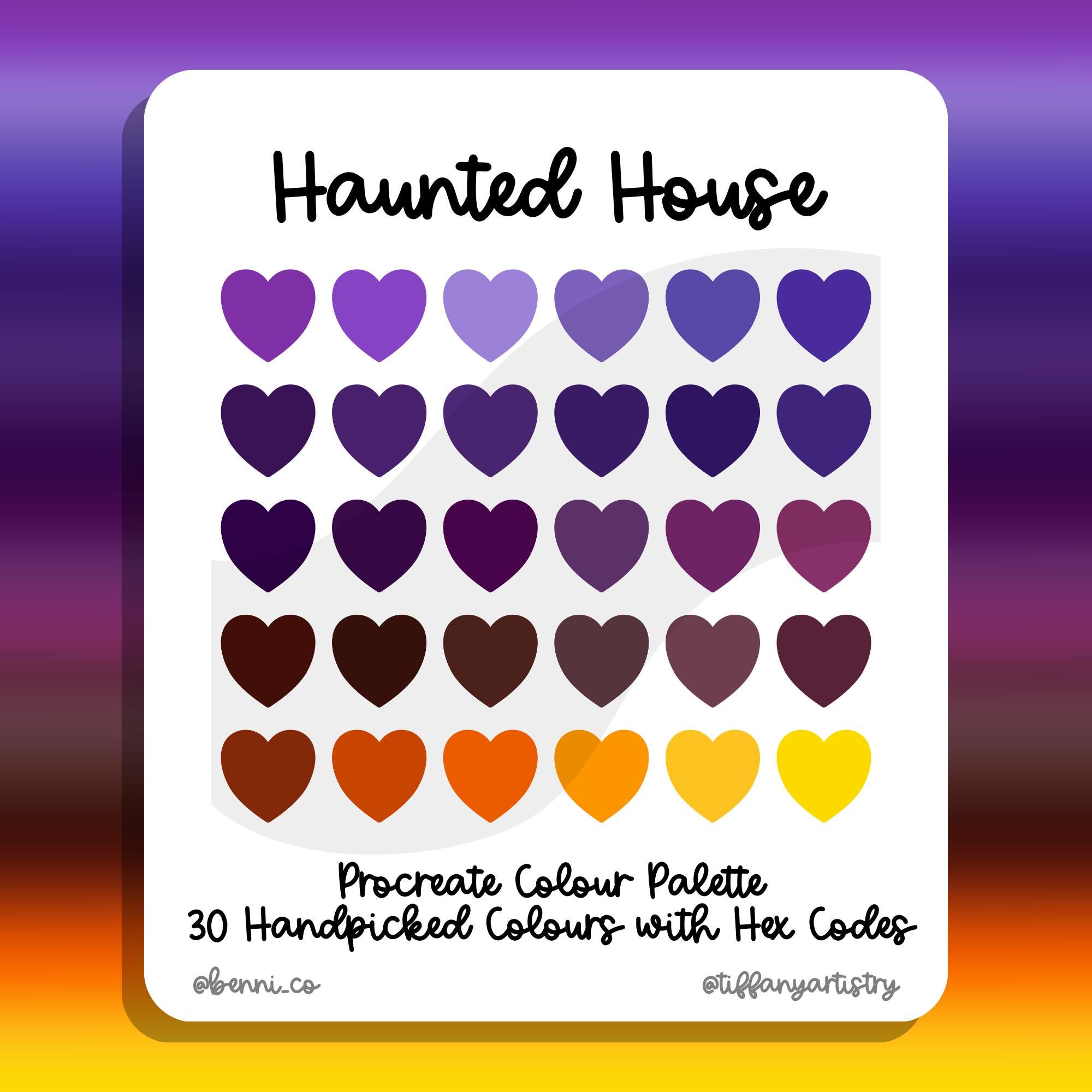 Haunted House Procreate Colour Palette - 30 Handpicked Halloween ...