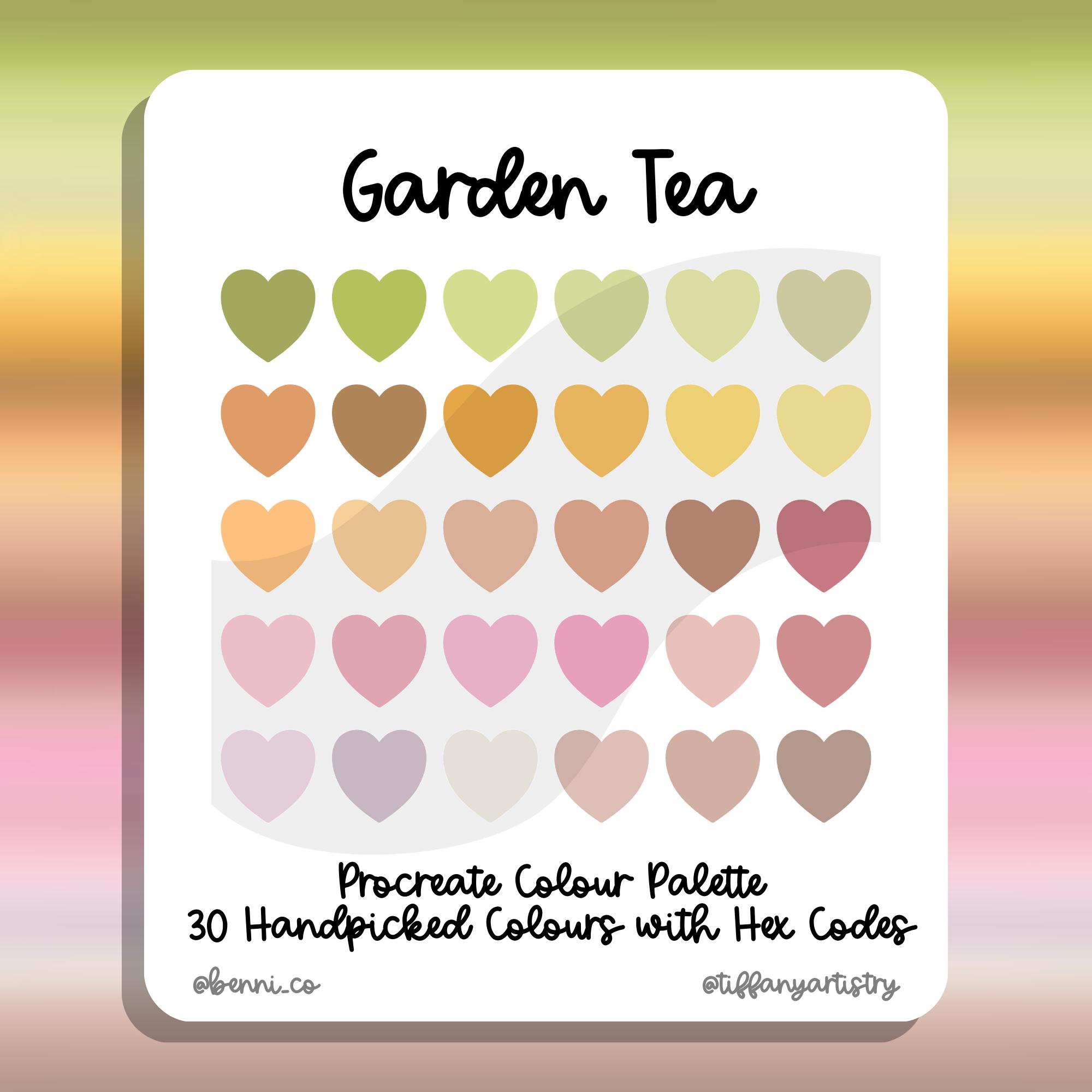 Garden Tea Procreate Colour Palette: 30 Handpicked Floral Swatches With ...