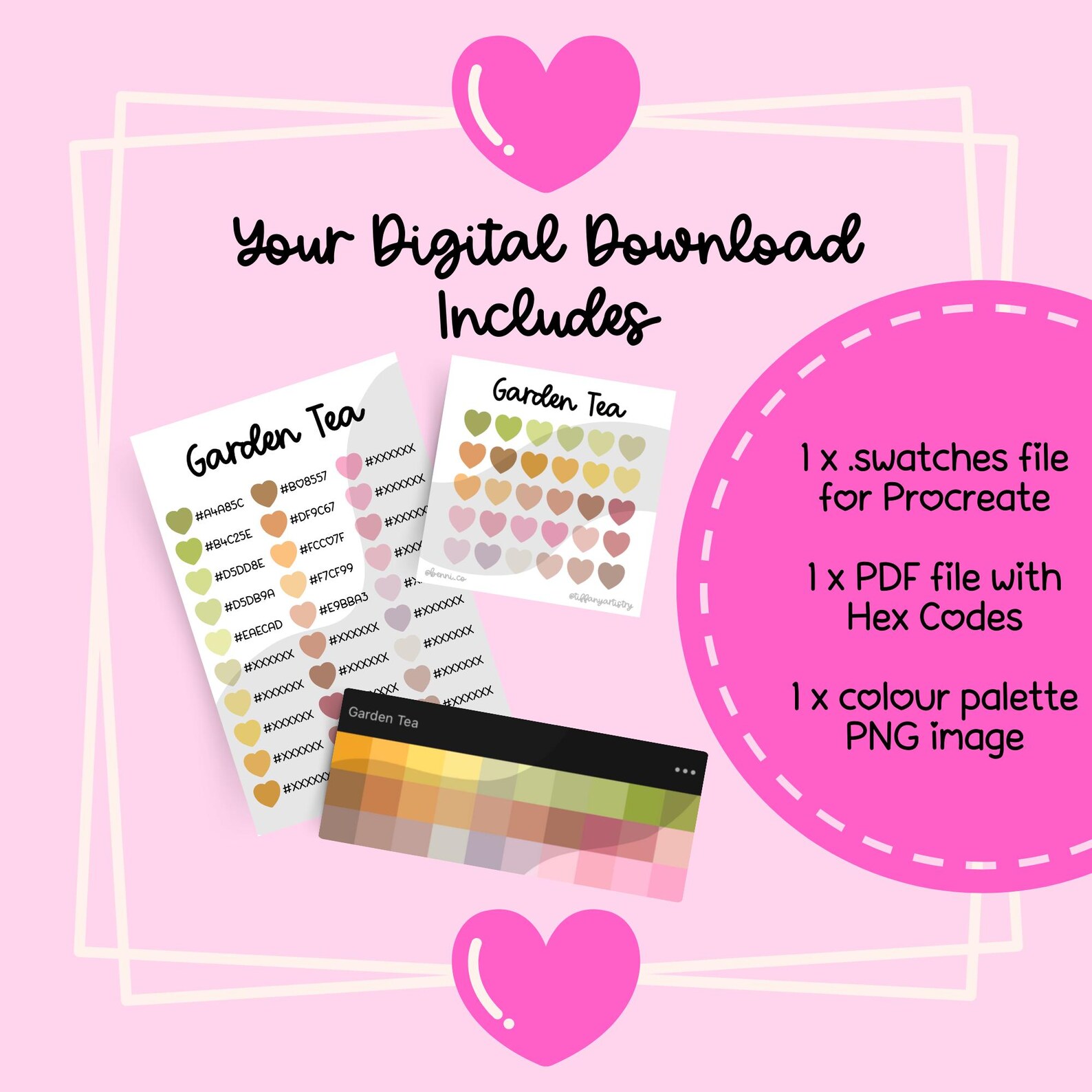 Garden Tea Procreate Colour Palette: 30 Handpicked Floral Swatches With ...