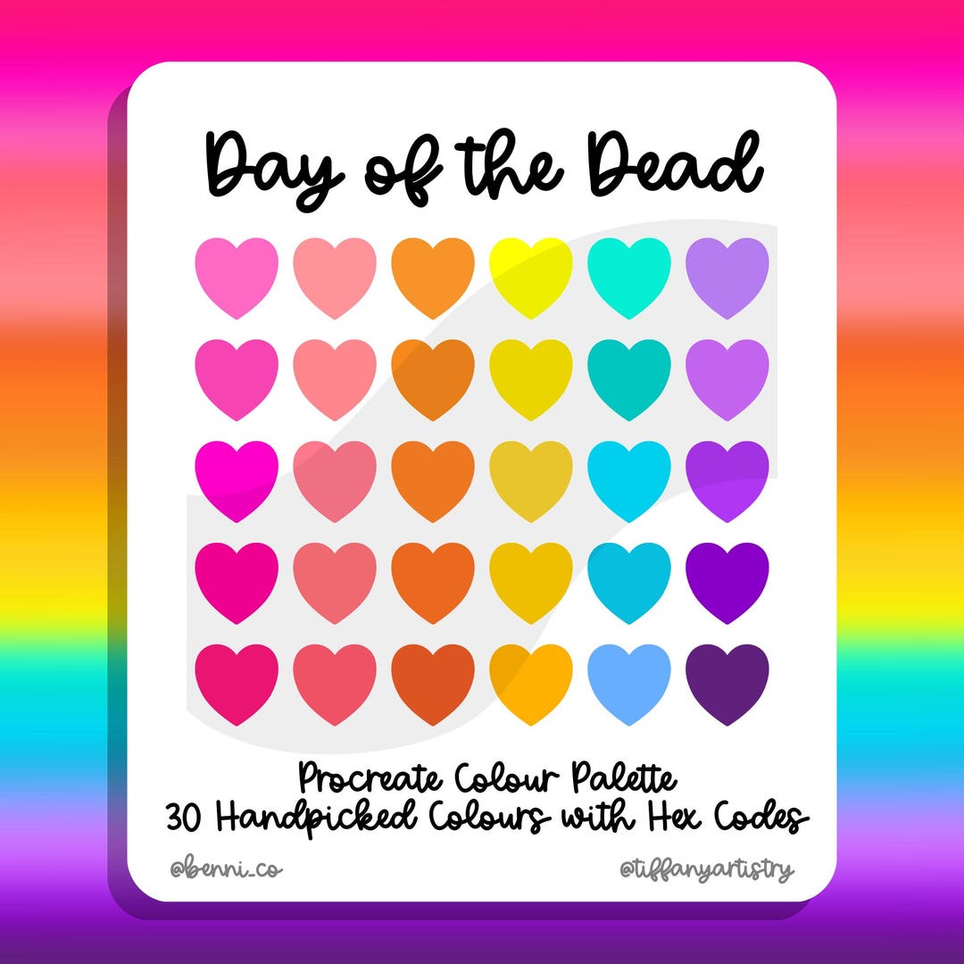 Day of the Dead Procreate Colour Palette - 30 Handpicked Halloween ...