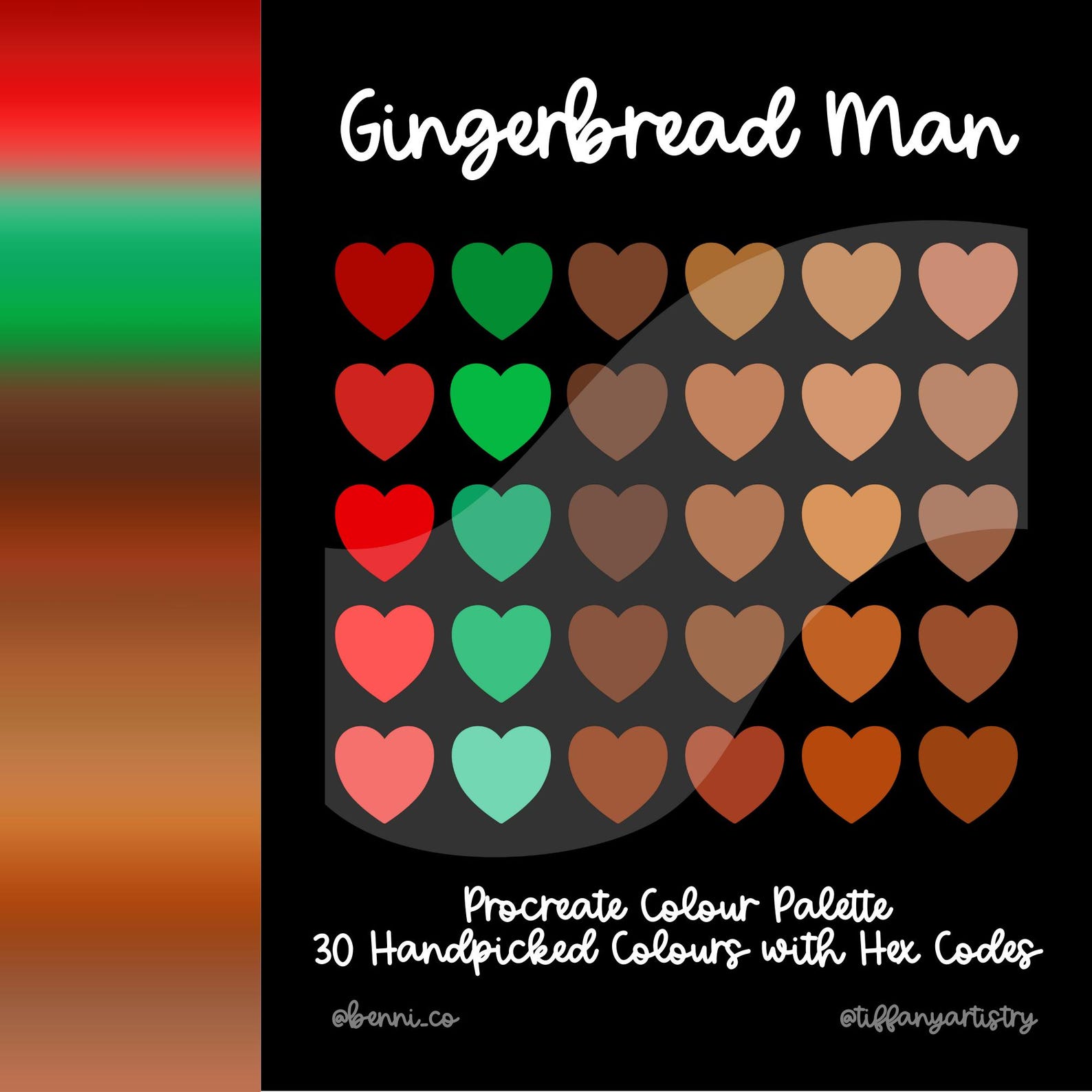 Gingerbread Man Procreate Colour Palette: 30 Handpicked Christmas ...