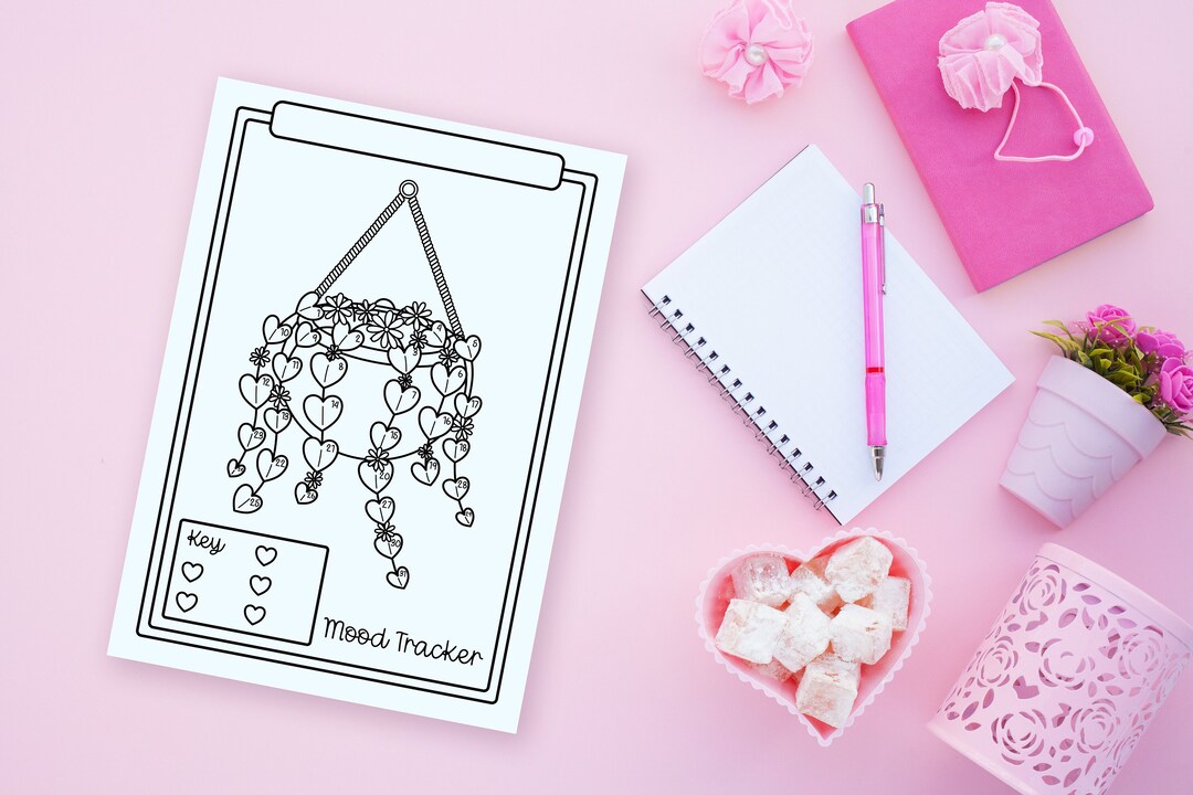 Flowering Plant Mood Tracker Printable A4 & A5 Handrawn Bullet Journal ...