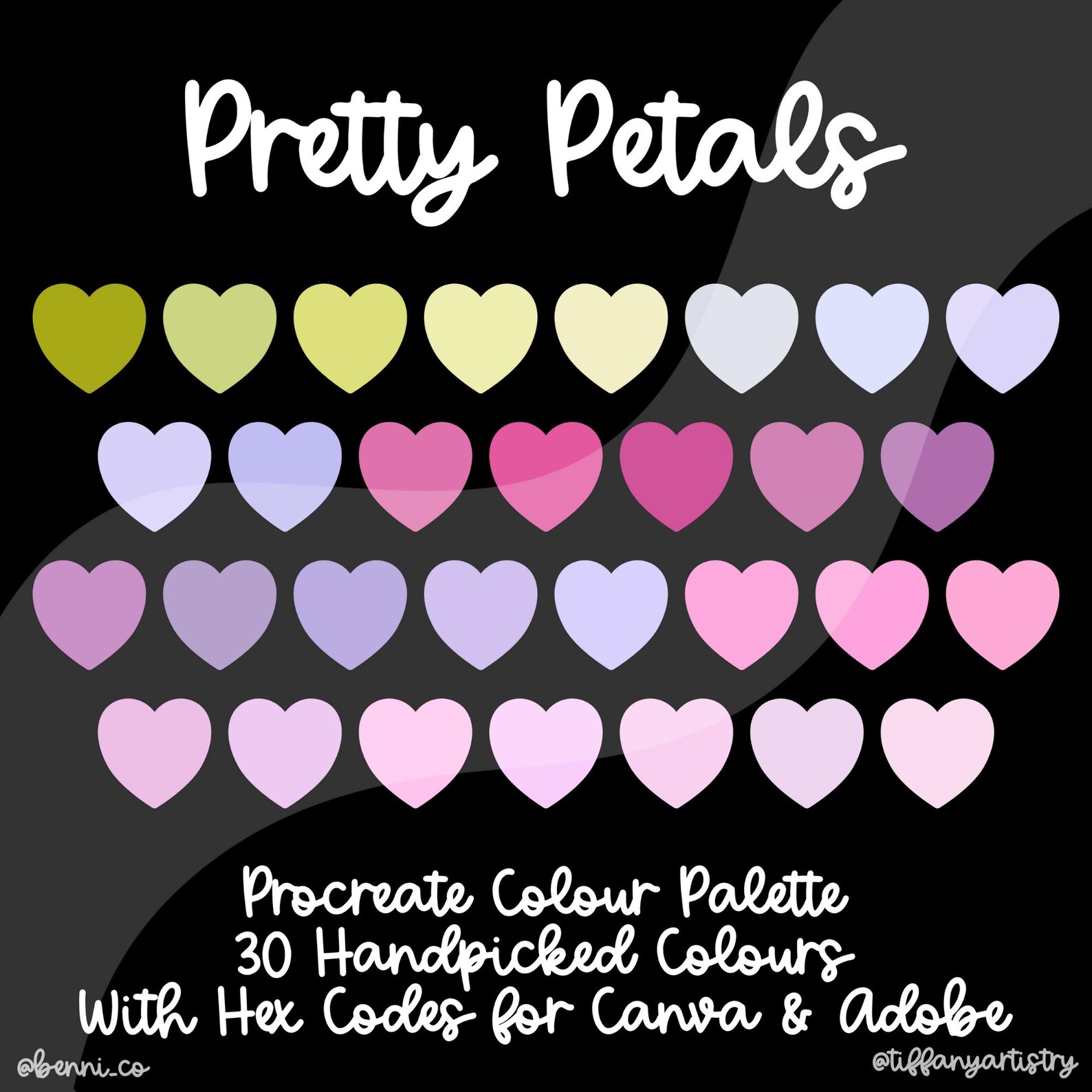 Pretty Petals Procreate Colour Palette - 30 Handpicked Colours With Hex ...