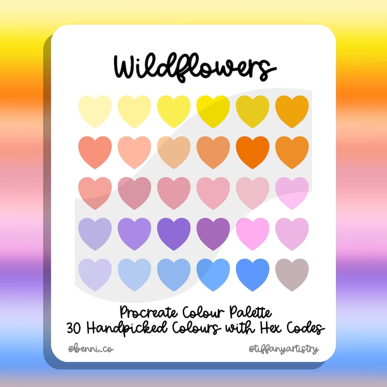 Wildflowers Procreate Colour Palette: 30 Handpicked Vibrant Floral ...