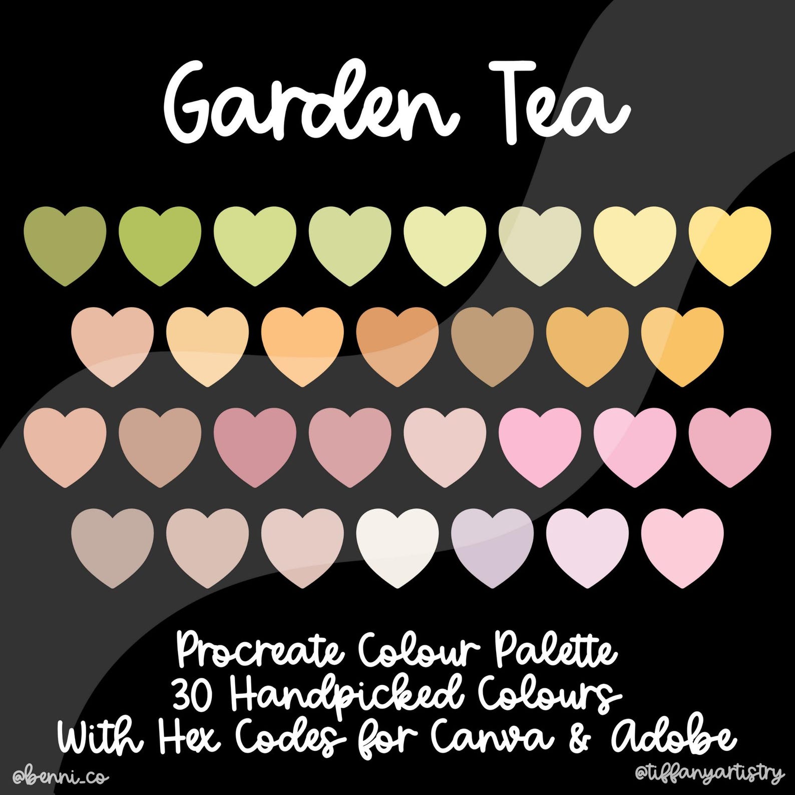 Garden Tea Procreate Colour Palette: 30 Handpicked Floral Swatches With ...