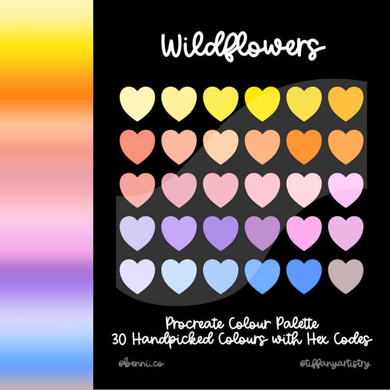 Wildflowers Procreate Colour Palette: 30 Handpicked Vibrant Floral ...