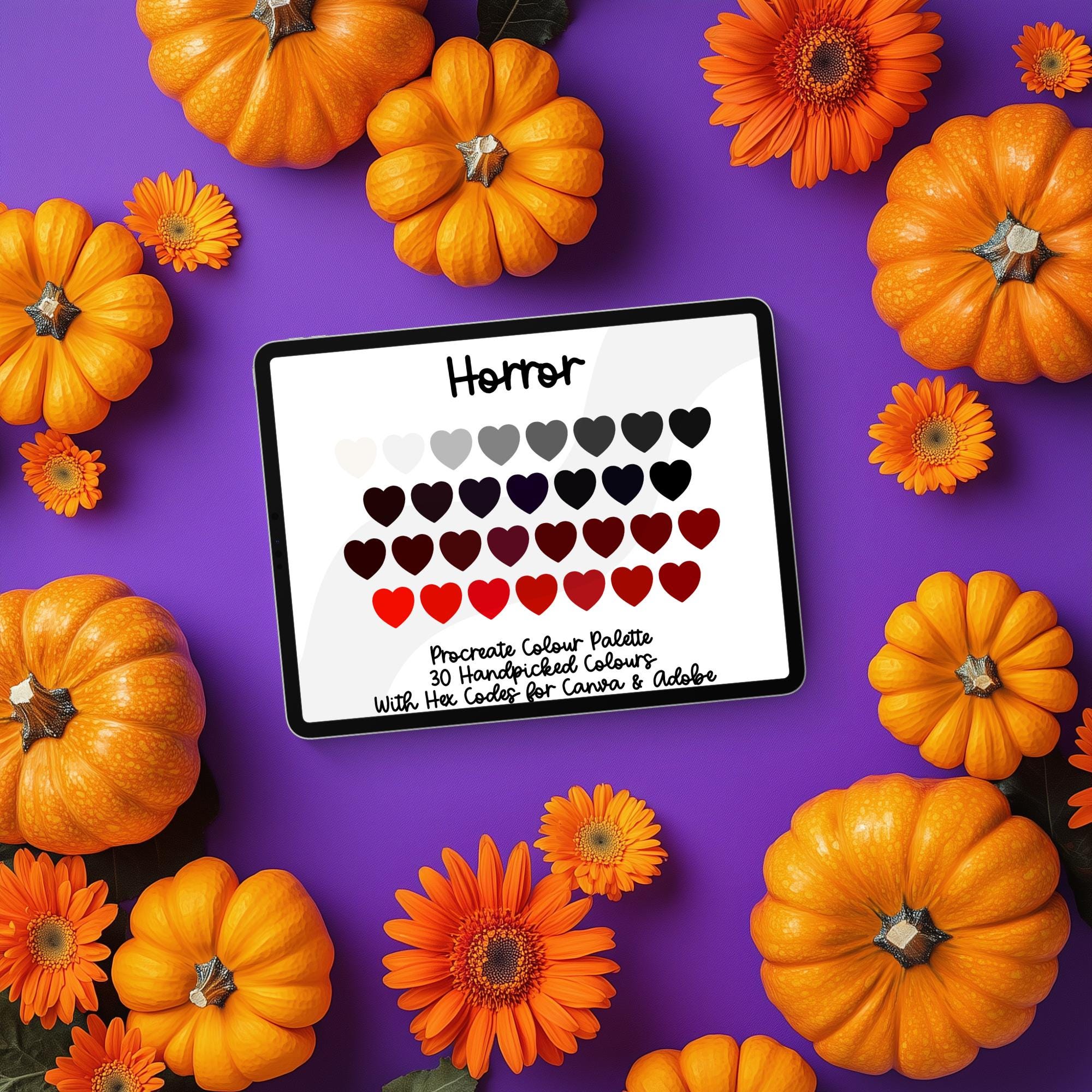Horror Procreate Colour Palette: 30 Handpicked Halloween Swatches With ...