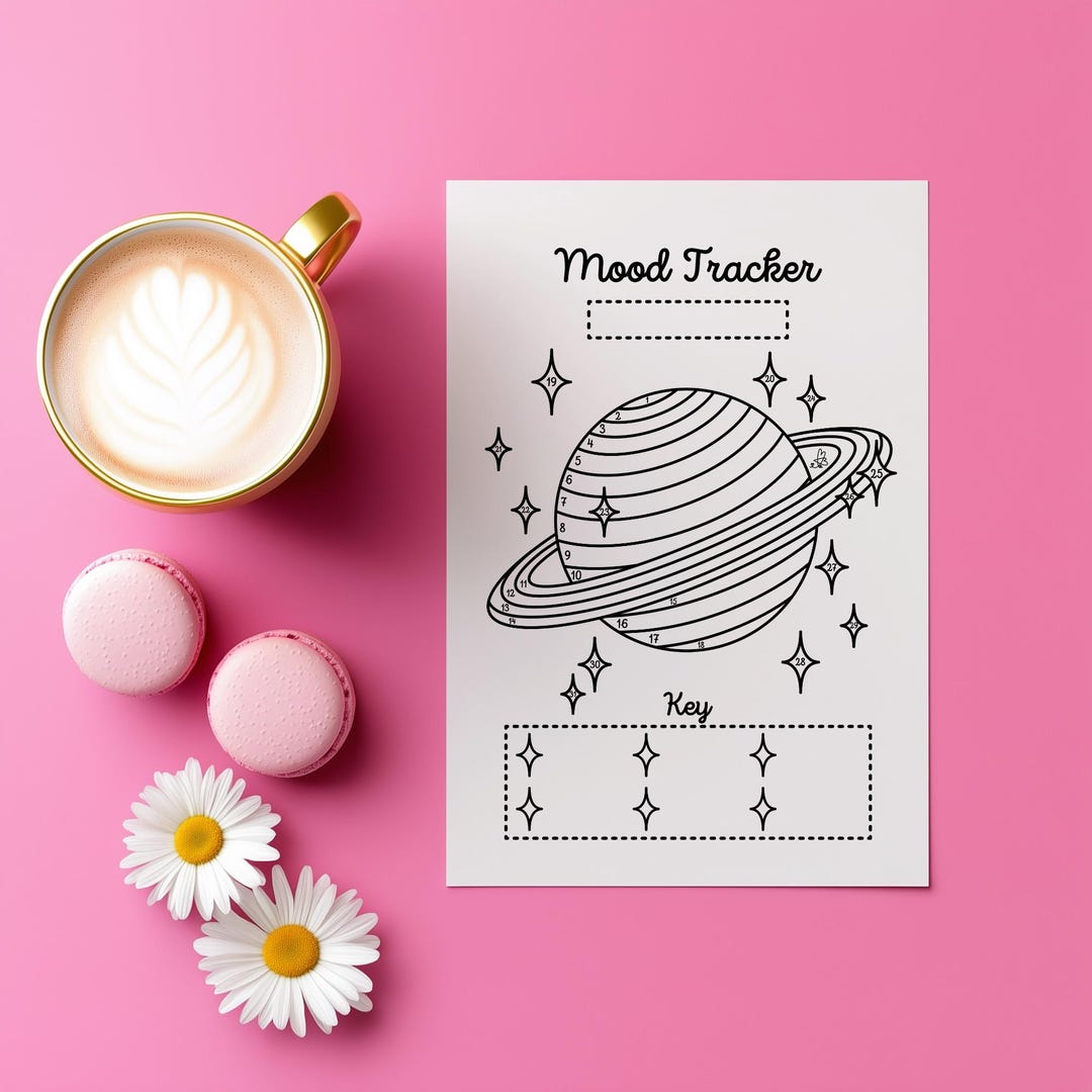Planet Mood Tracker Printable A4 & A5 Hand-drawn Bullet Journal Planner ...