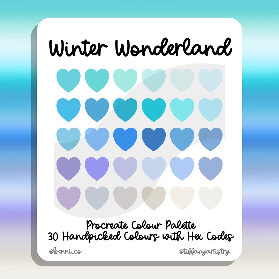 Winter Wonderland Procreate Colour Palette: 30 Handpicked Christmas ...