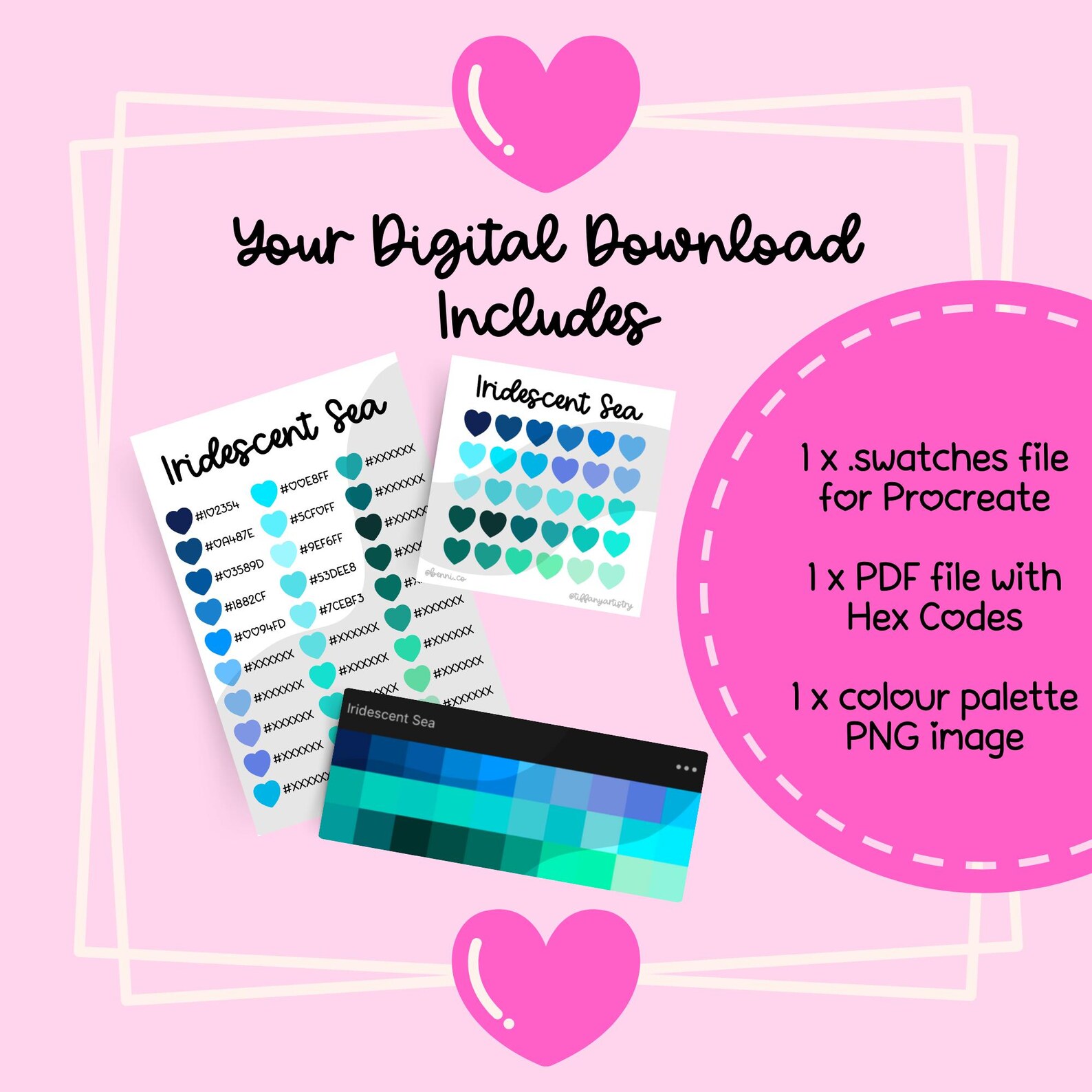 Iridescent Sea Procreate Colour Palette - 30 Handpicked Colours With ...