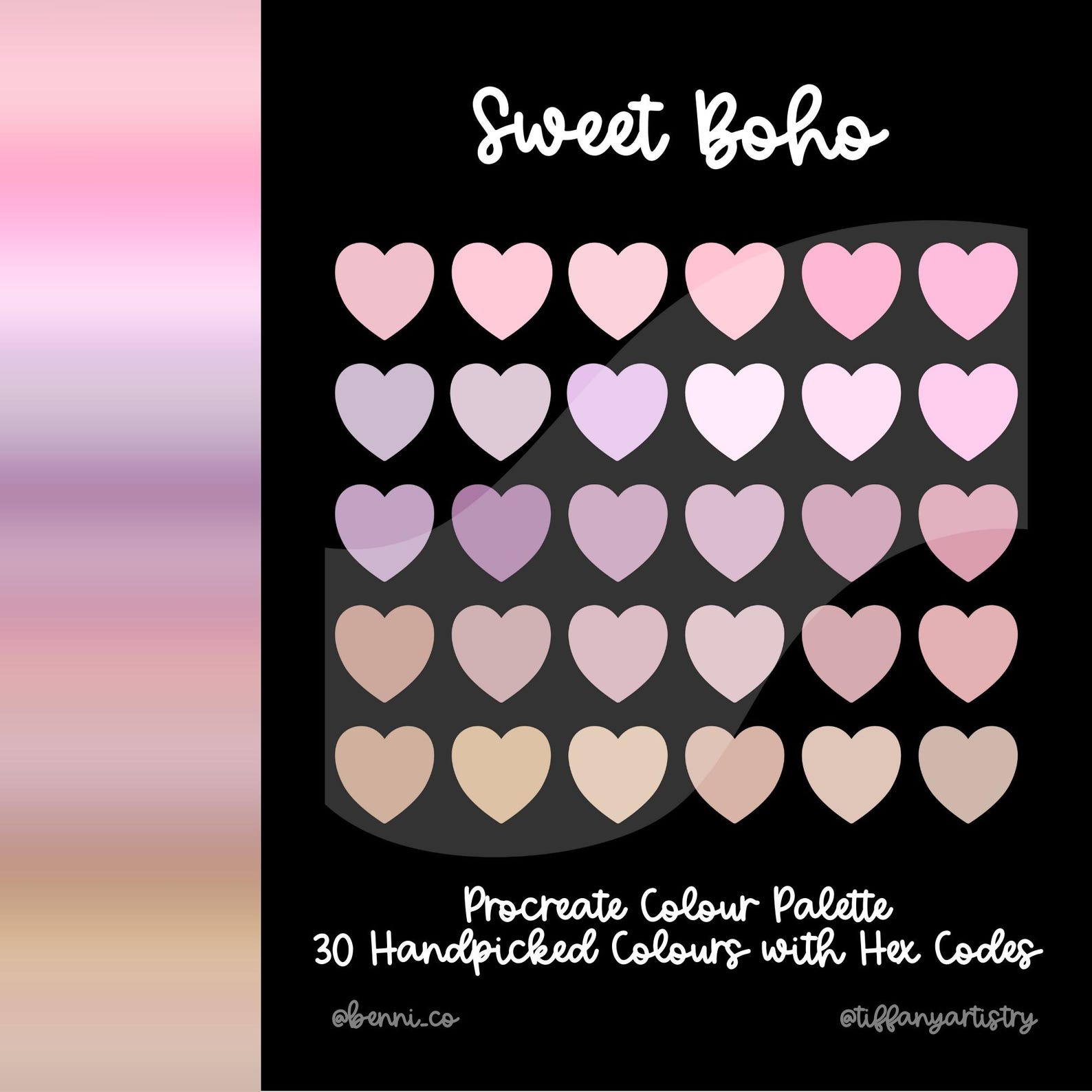 Sweet Boho Procreate Colour Palette: 30 Handpicked Feminine Swatches ...