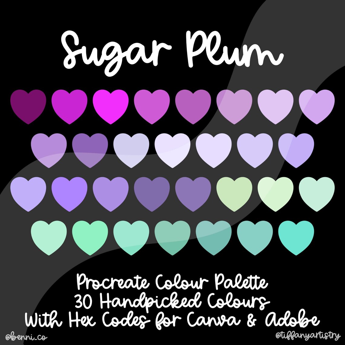 Sugar Plum Procreate Colour Palette: 30 Handpicked Vibrant Swatches ...
