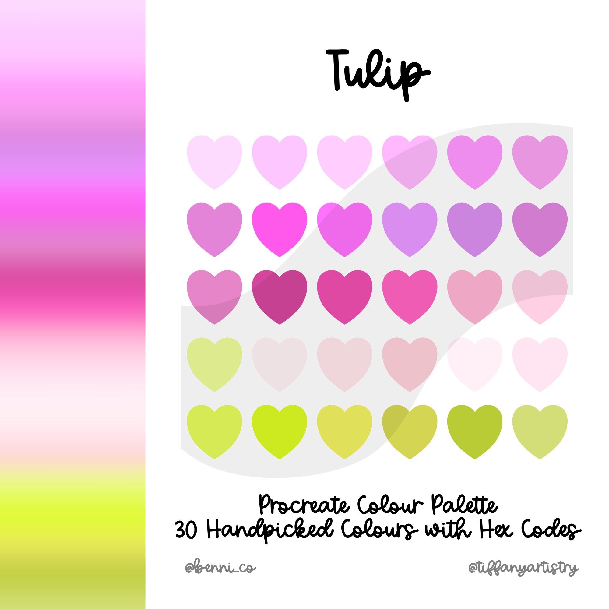 Tulip Procreate Colour Palette - 30 Handpicked Colours With Hex Codes ...