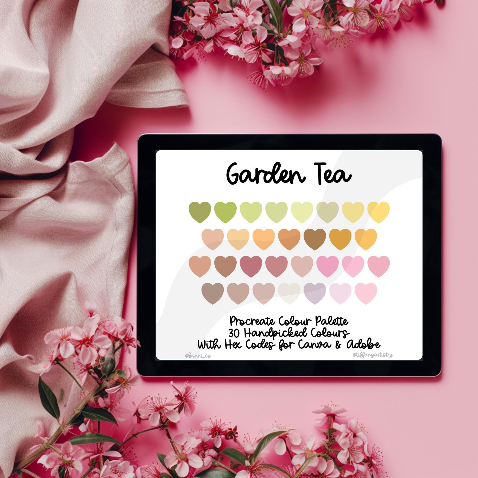 Garden Tea Procreate Colour Palette: 30 Handpicked Floral Swatches With ...