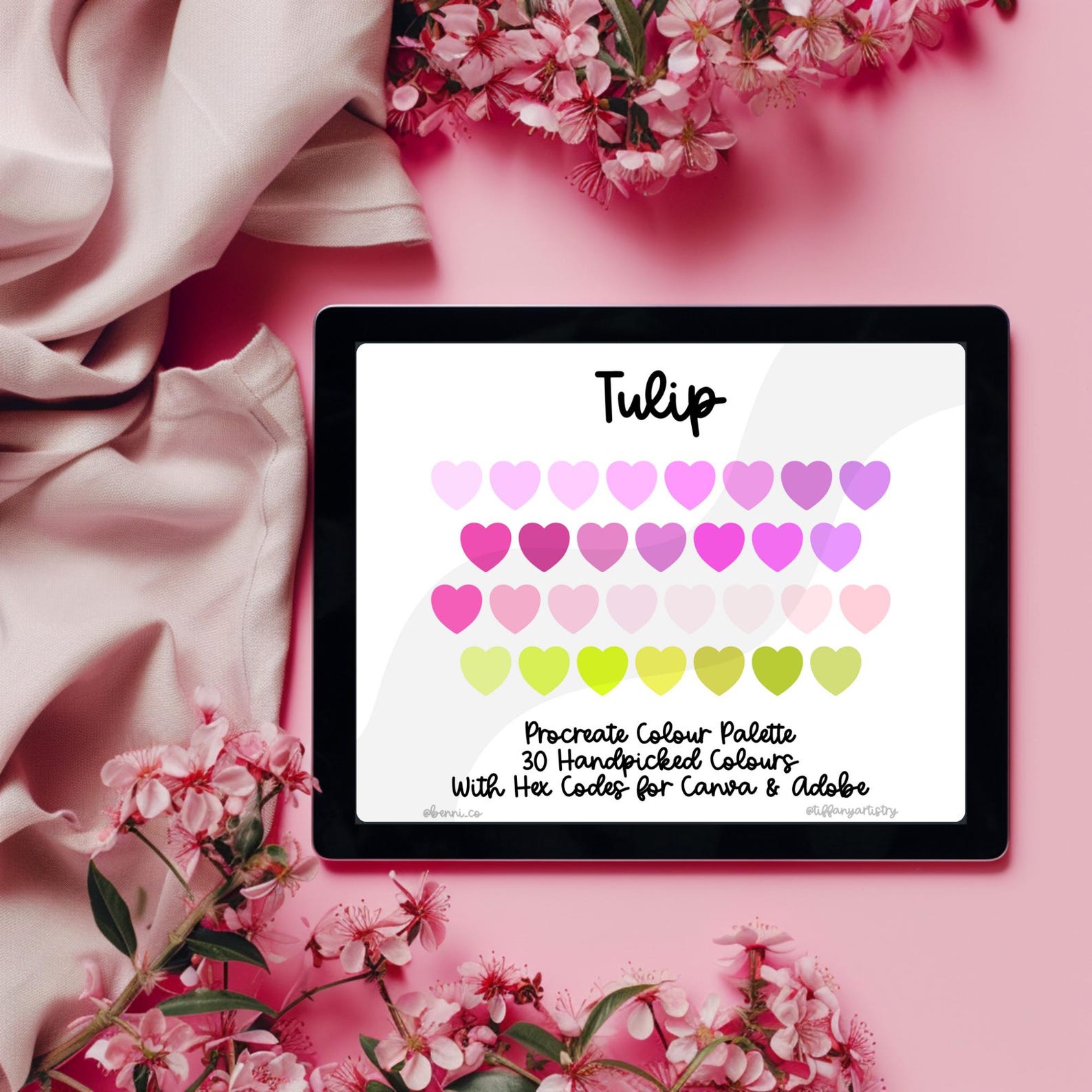 Tulip Procreate Colour Palette - 30 Handpicked Colours With Hex Codes ...