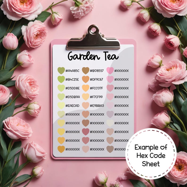 Garden Tea Procreate Colour Palette: 30 Handpicked Floral Swatches With ...