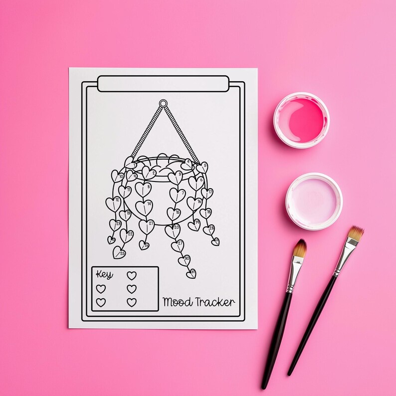 Plant Mood Tracker Printable: A4 & A5 Hand-drawn Journal Planner Page ...