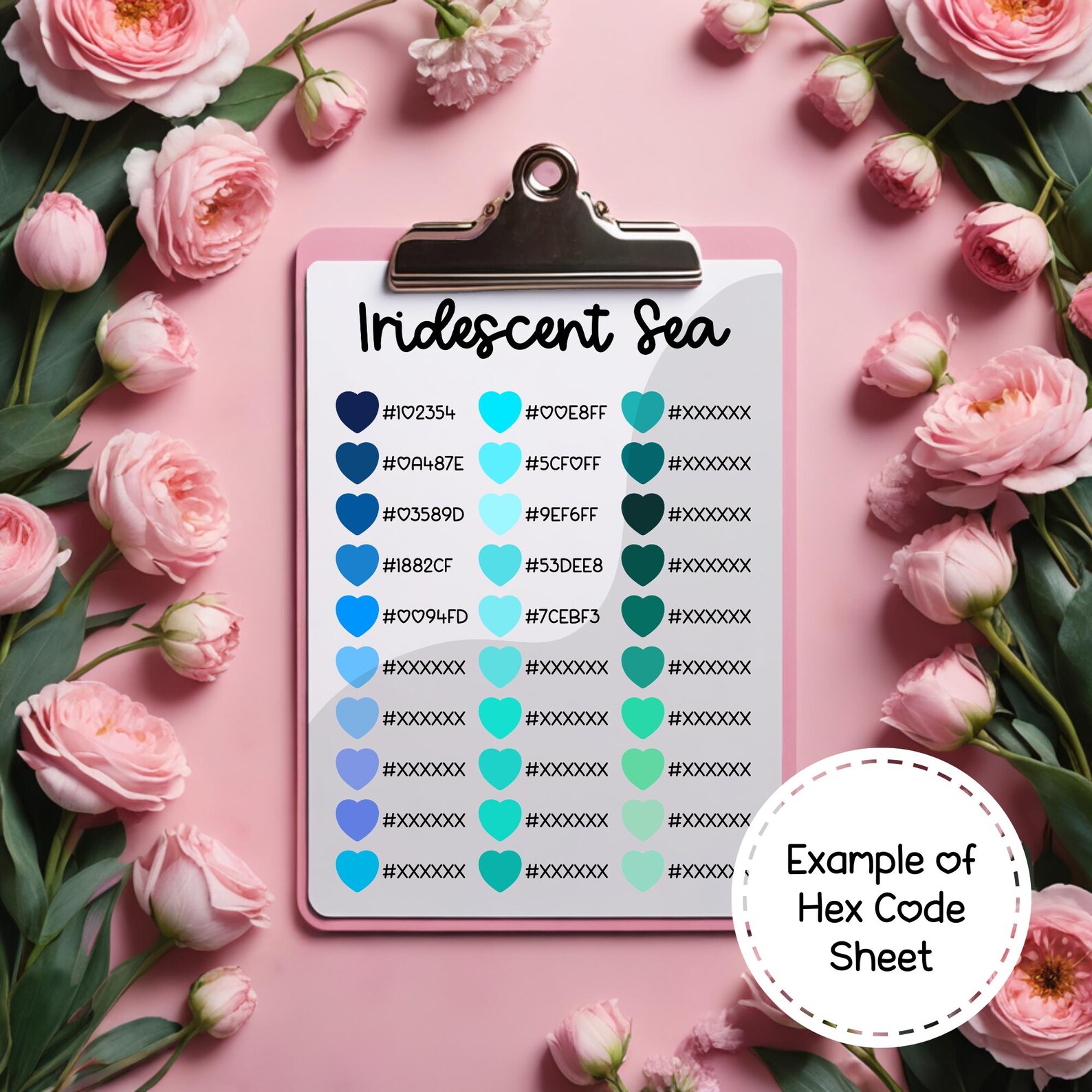 Iridescent Sea Procreate Colour Palette 30 Handpicked Colours With Hex ...