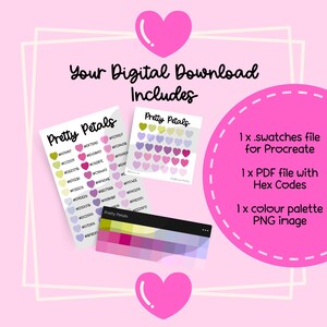 Pretty Petals Procreate Colour Palette - 30 Handpicked Colours With Hex ...