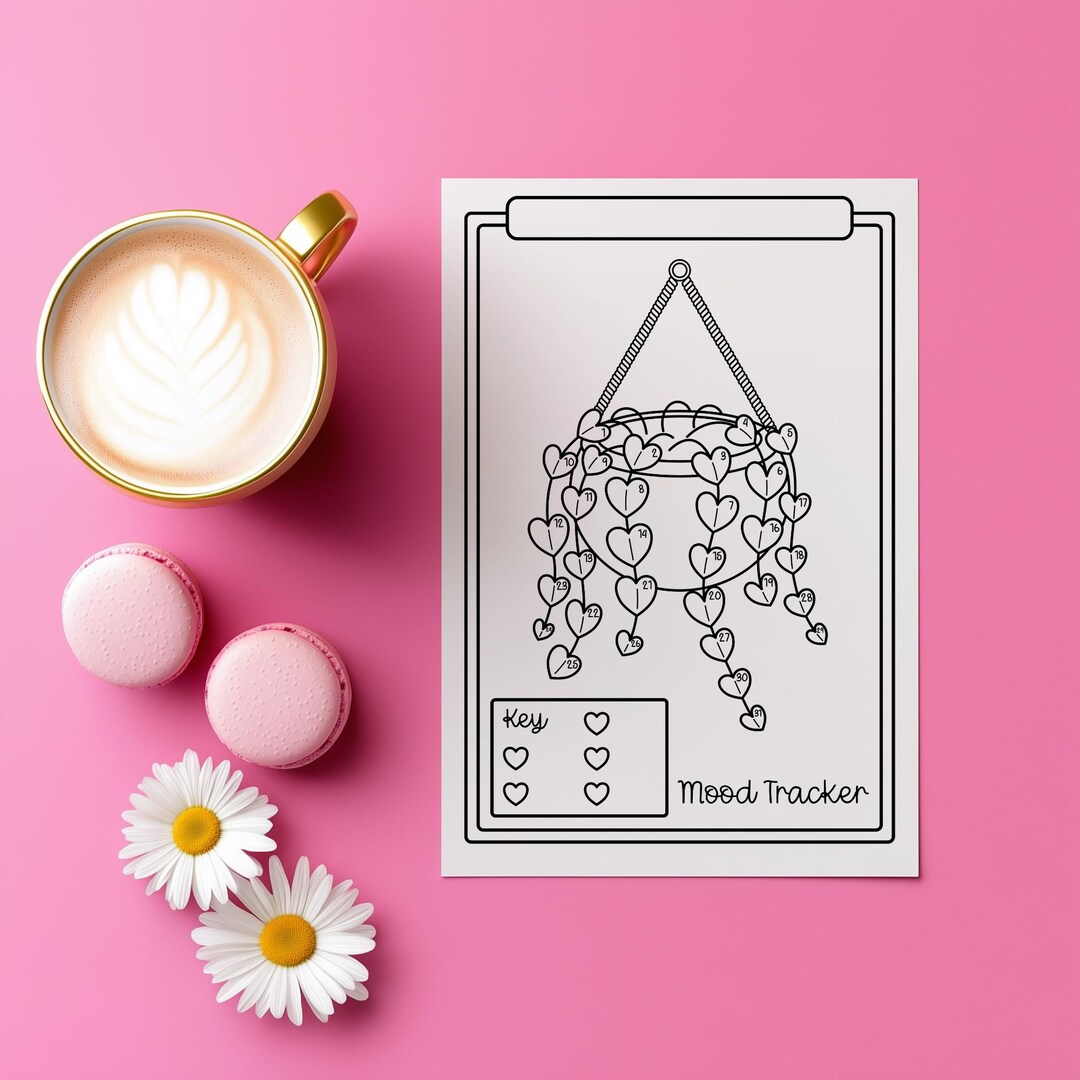 Plant Mood Tracker Printable A4 & A5 Handrawn Bullet Journal Planner ...