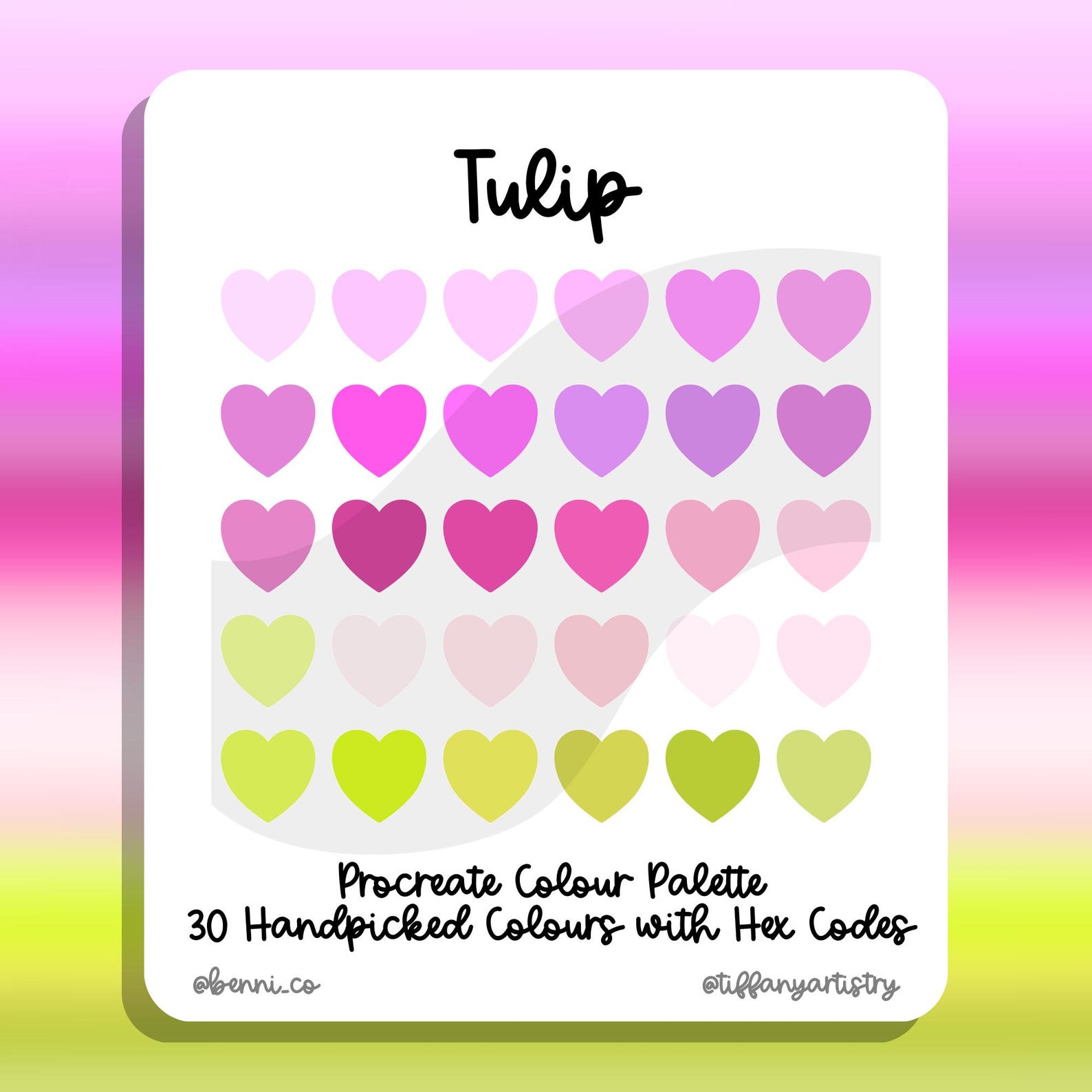 Tulip Procreate Colour Palette - 30 Handpicked Colours With Hex Codes ...
