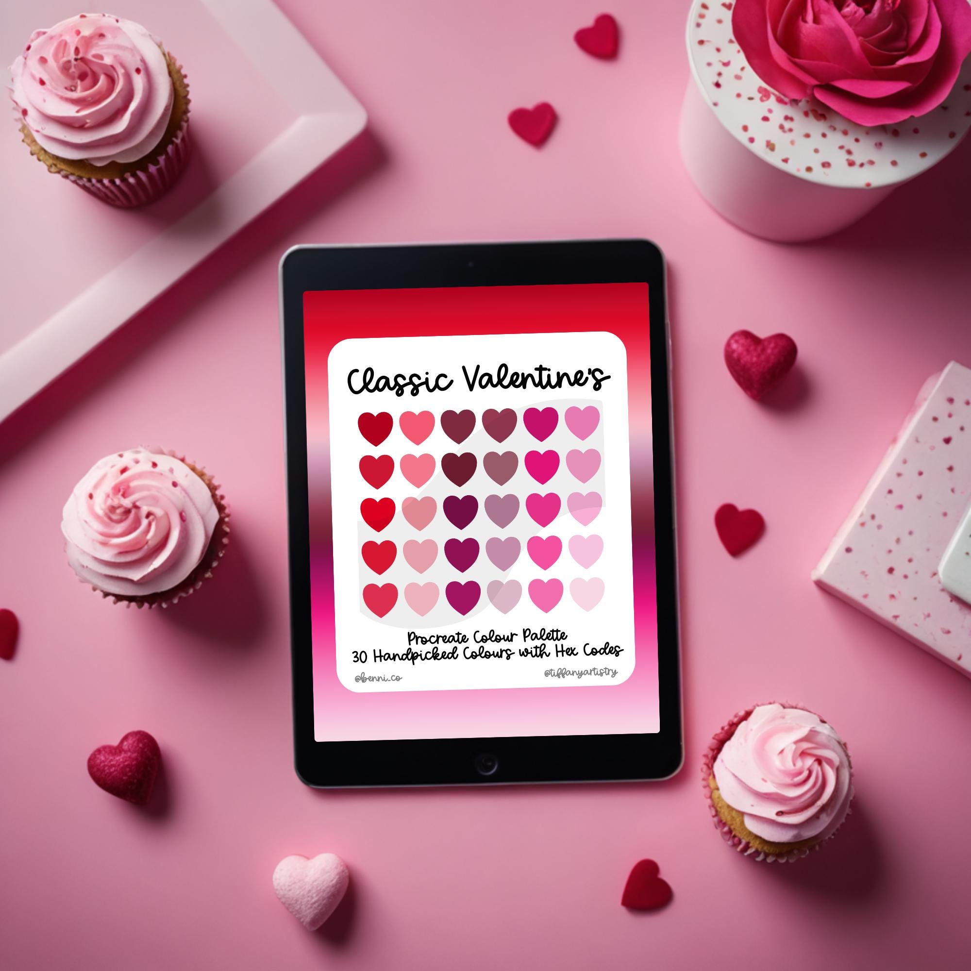 Classic Valentine's Procreate Colour Palette: 30 Handpicked Valentine's ...