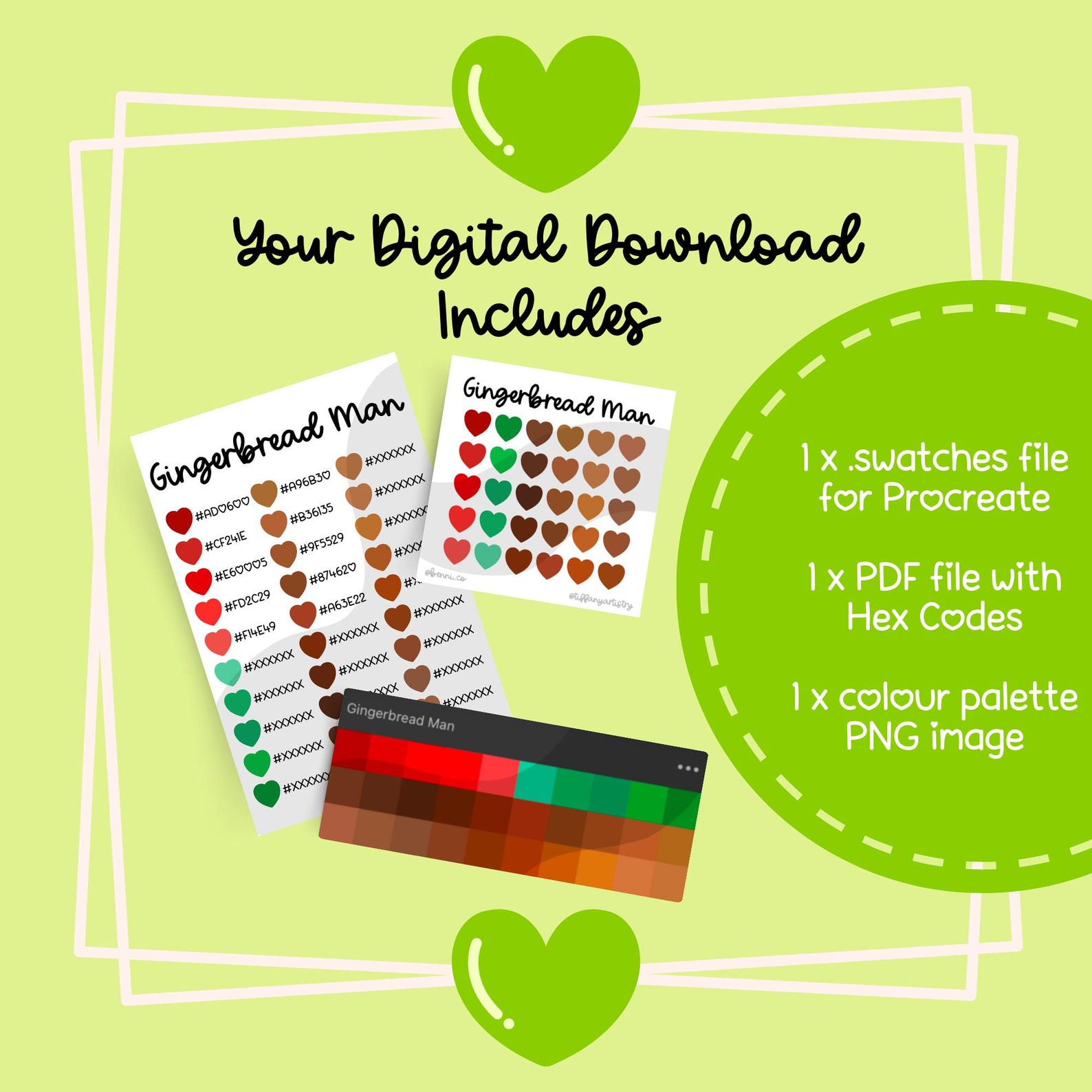 Gingerbread Man Procreate Colour Palette: 30 Handpicked Christmas ...