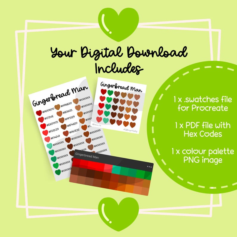 Gingerbread Man Procreate Colour Palette - 30 Handpicked Christmas ...