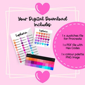 Euphoria Procreate Colour Palette: 30 Handpicked Vibrant Swatches With ...