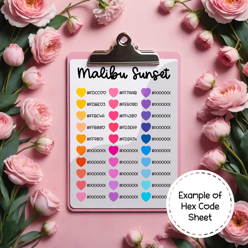 Malibu Sunset Procreate Colour Palette: 30 Handpicked Rainbow Swatches ...
