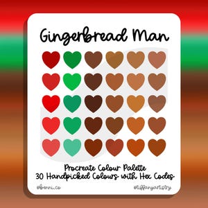 Gingerbread Man Procreate Colour Palette: 30 Handpicked Christmas ...