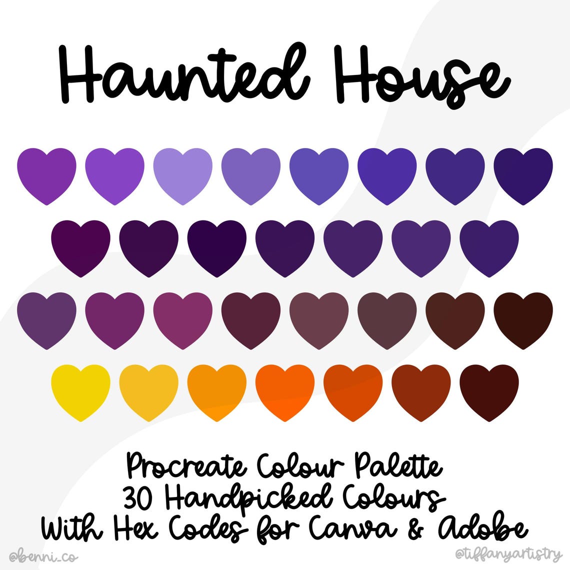 Haunted House Procreate Colour Palette - 30 Handpicked Halloween ...