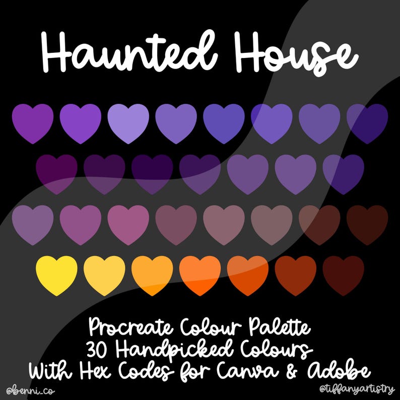 Haunted House Procreate Colour Palette - 30 Handpicked Halloween ...