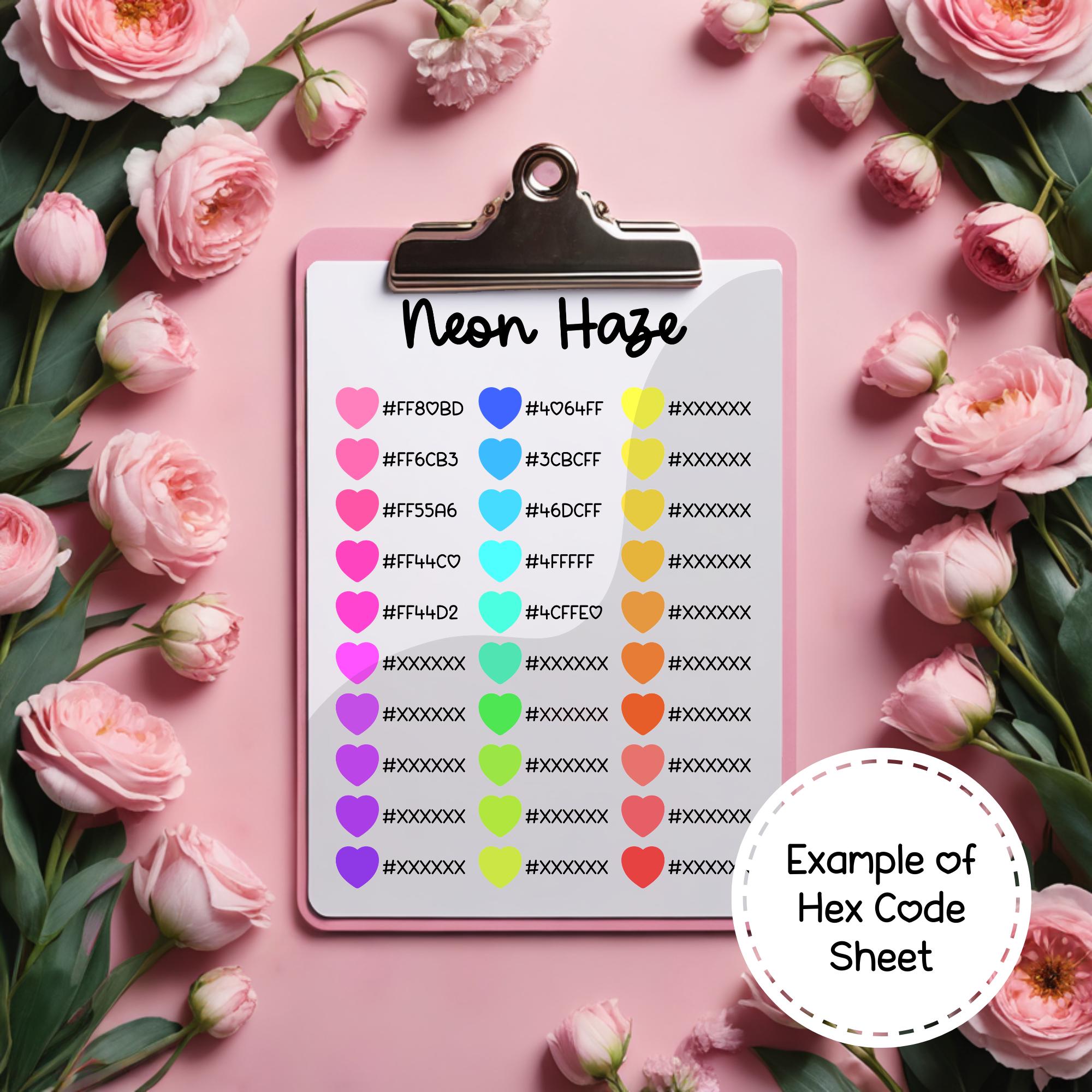 Neon Haze Procreate Colour Palette: 30 Handpicked Rainbow Swatchess ...