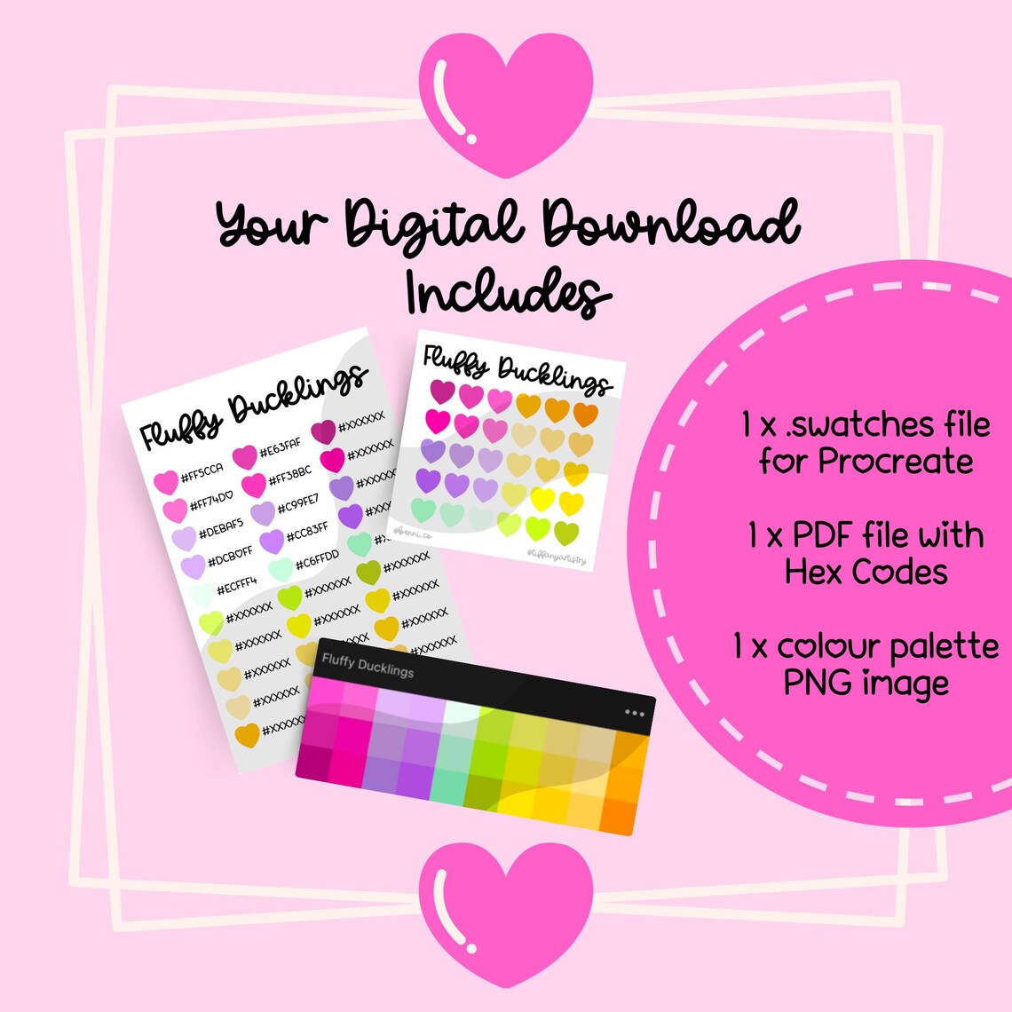 Fluffy Ducklings Procreate Colour Palette: 30 Handpicked Rainbow ...