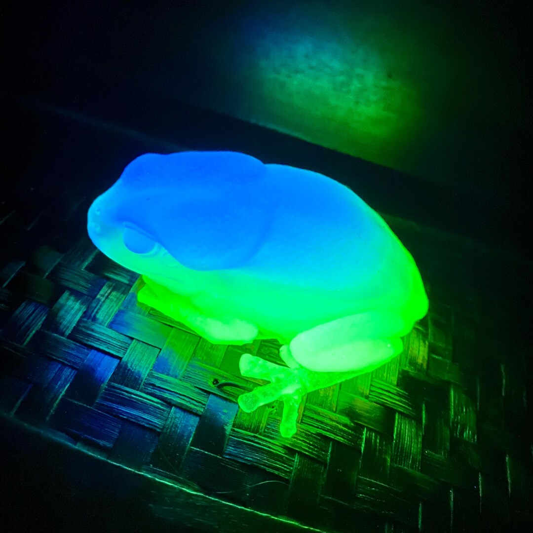 UV Reactive Neon Glow in the Dark Frog Nightlight Paperweight Gift Idea ...