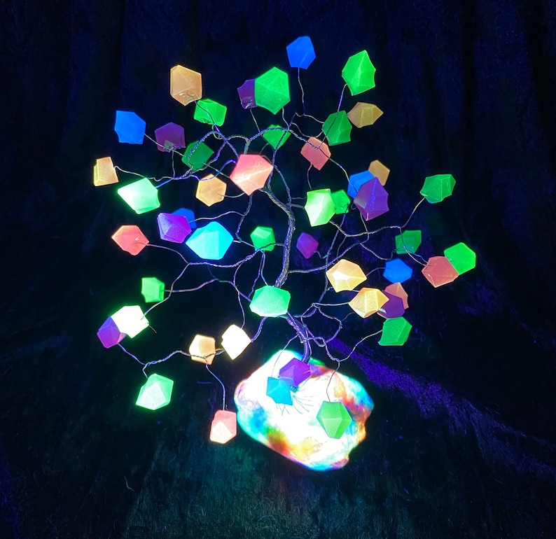 Glow in the Dark Neon UV Reactive Holographic Metallic Tree in Silver ...