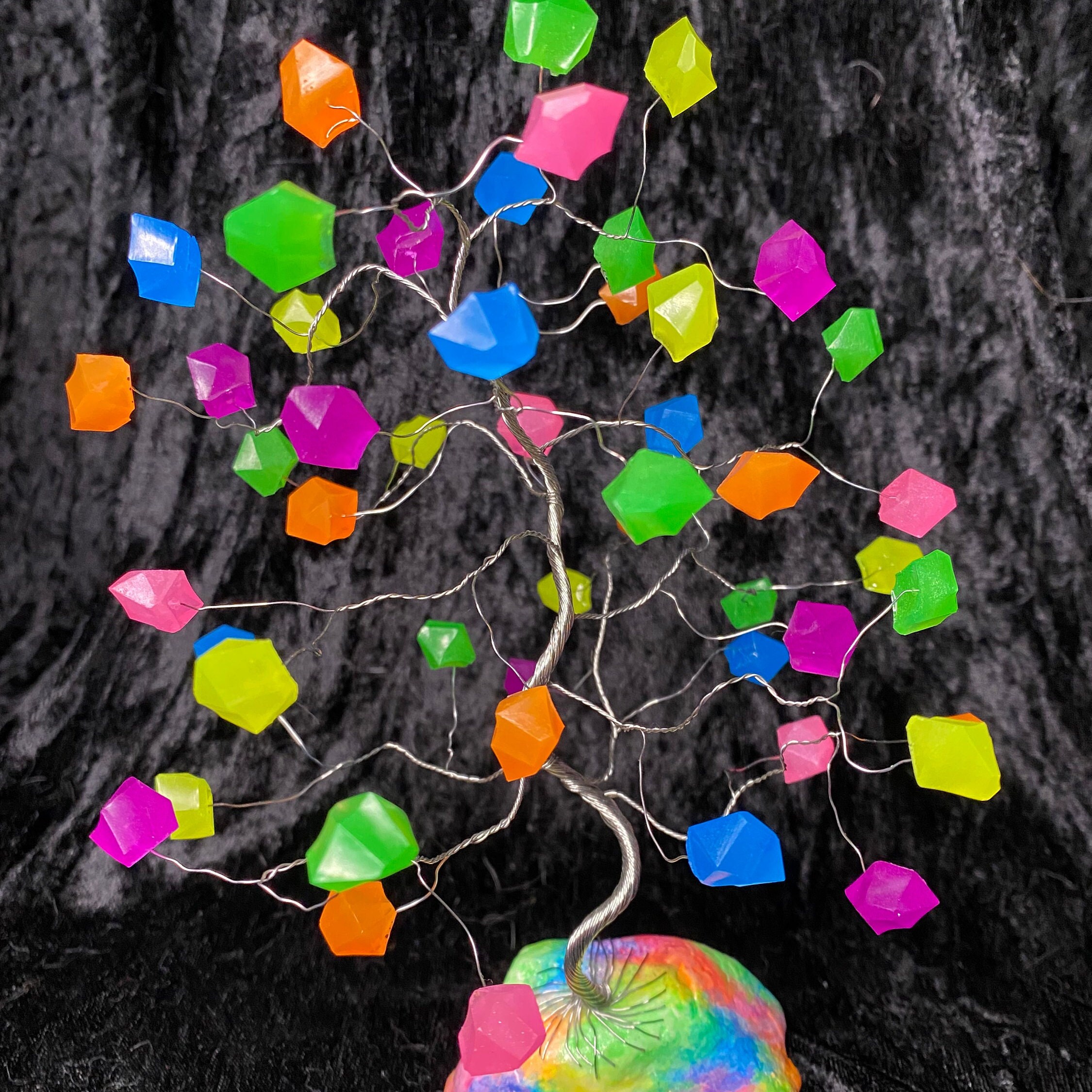 Glow in the Dark Neon UV Reactive Holographic Metallic Tree in Silver ...