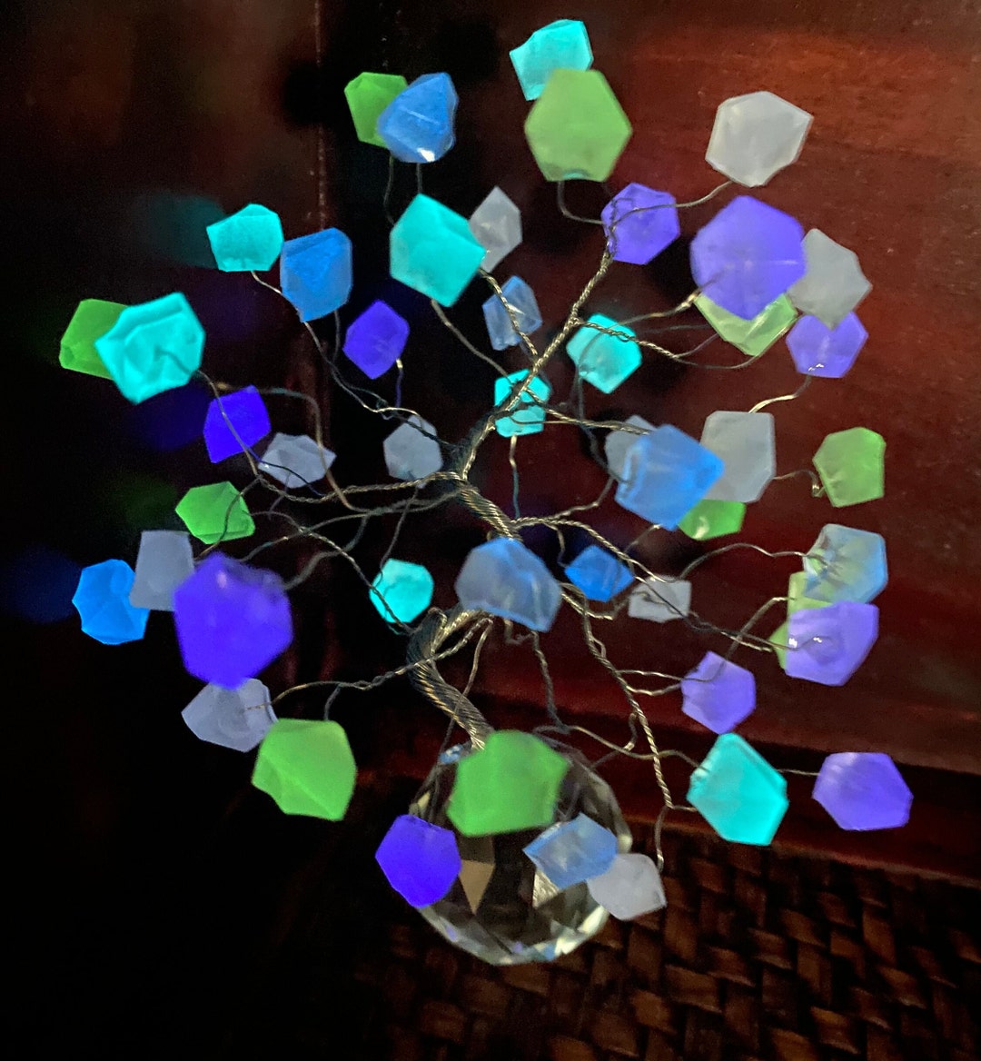 Multicolor Glowing Crystal Prism Tree Suncatcher Nightlight, Fall Gift ...