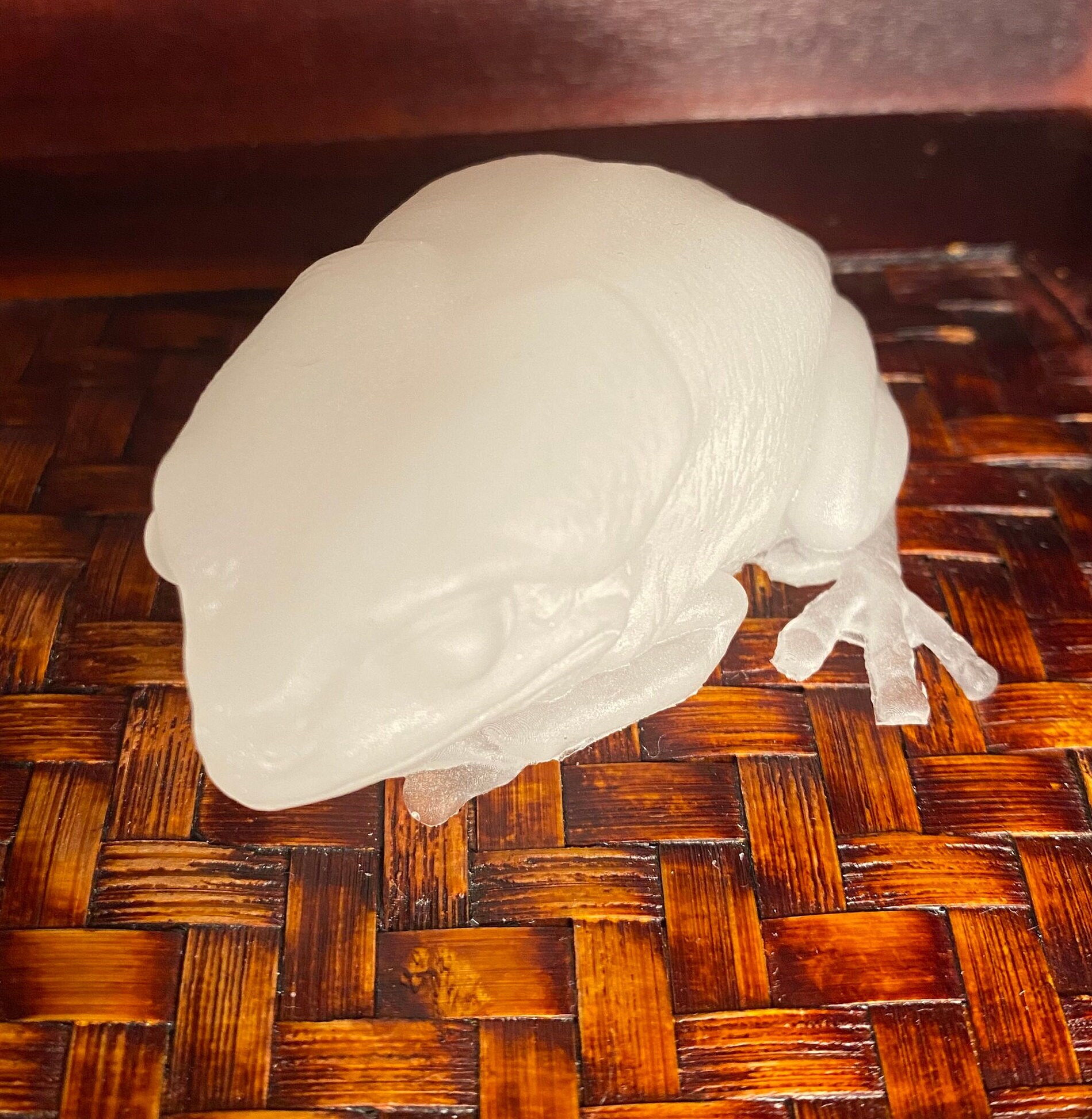 Glow in the Dark Frog Paperweight, White in Daylight Glows at Night ...