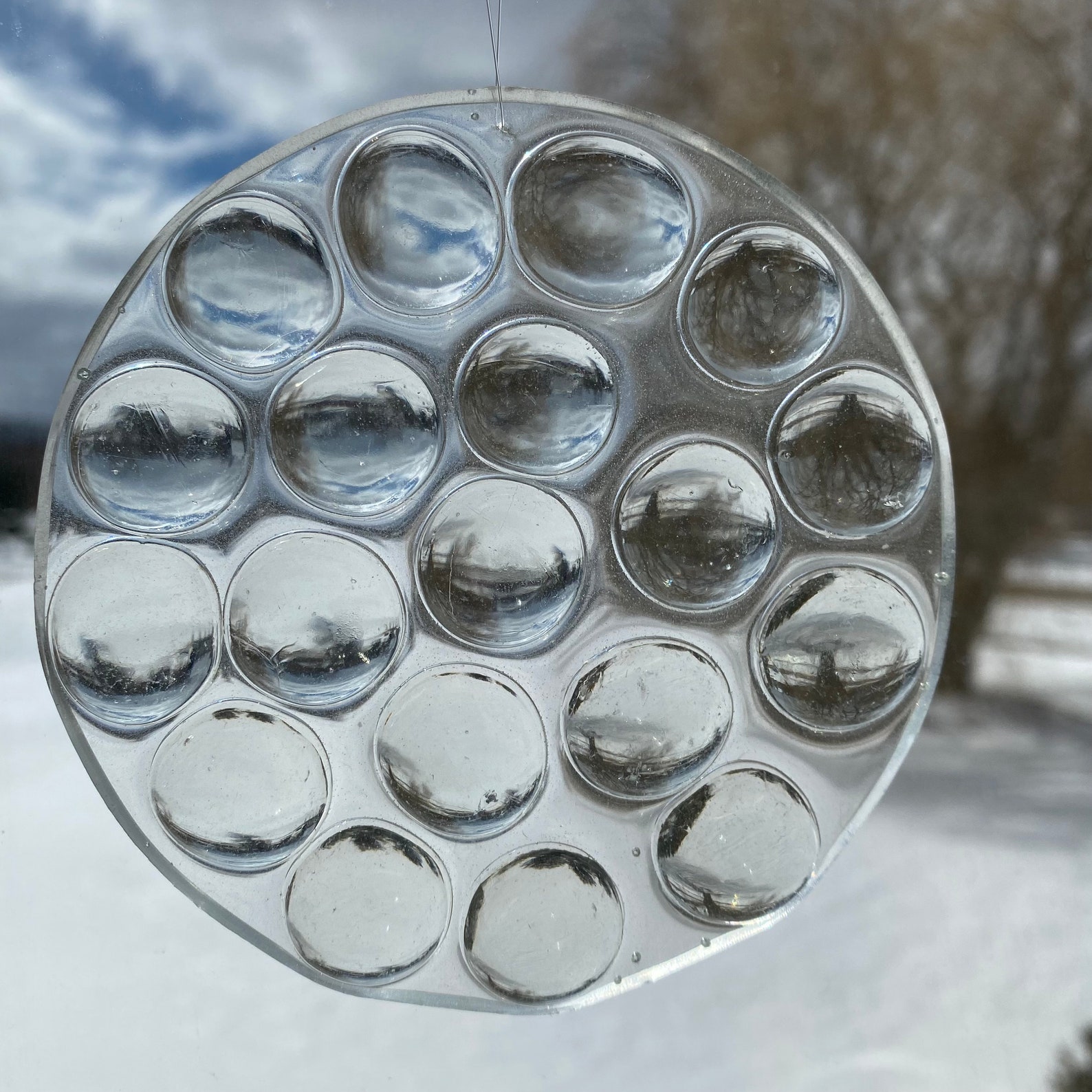 Glow in the Dark Clear Glass Pebble UV Reactive Window Suncatcher ...