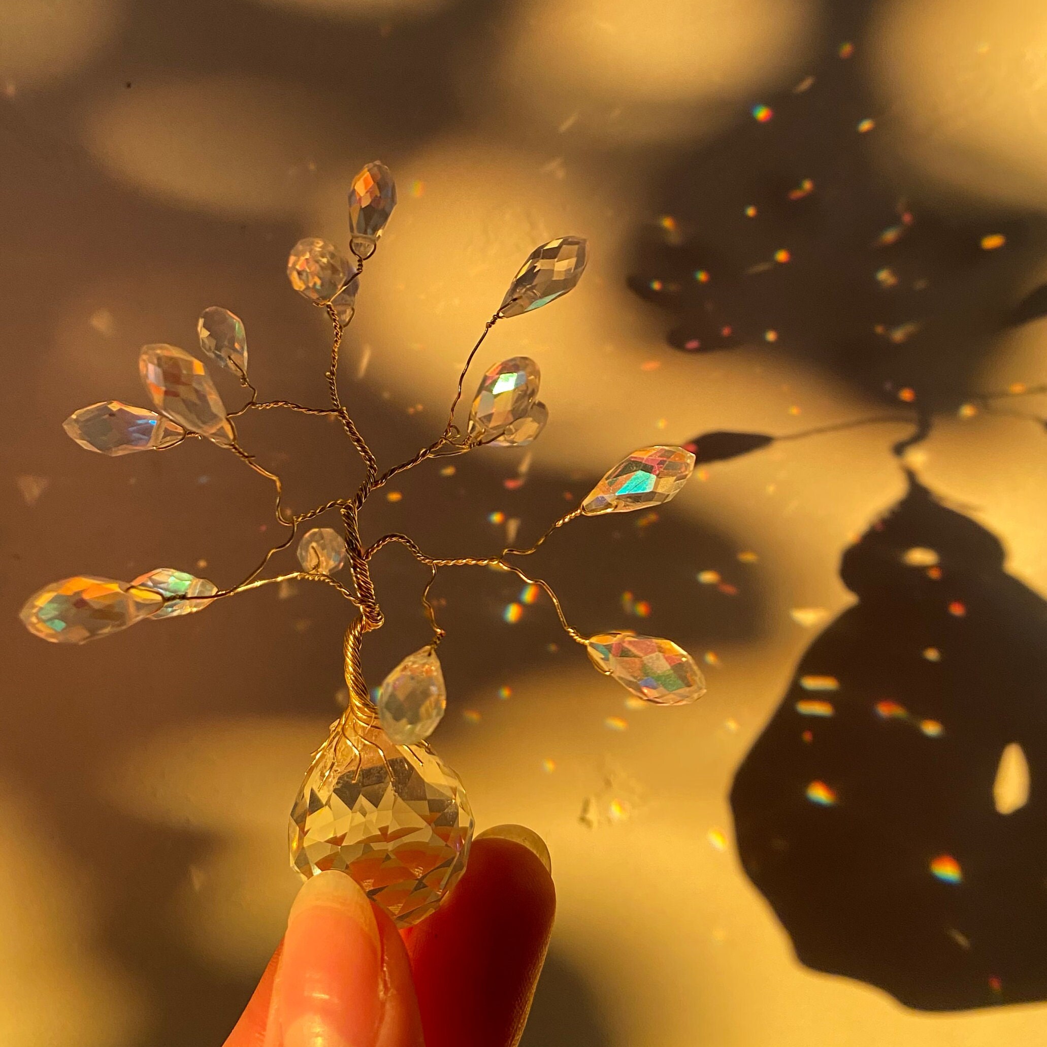 Mini Glowing Holographic Crystal Prism Tree, Halloween Gift Idea in ...