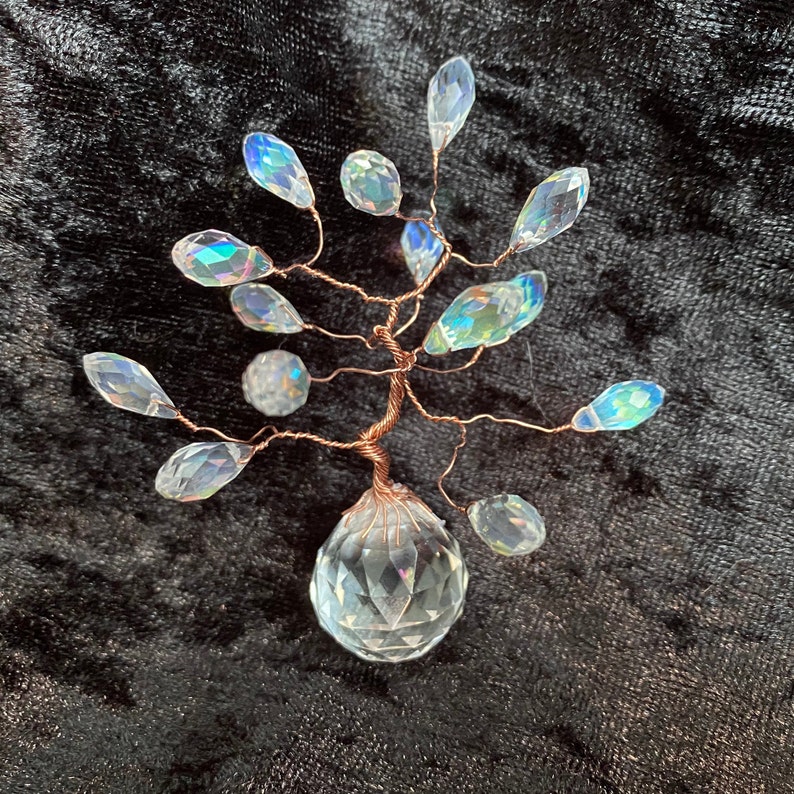 Mini Crystal Christmas Tree, Glow in the Dark Crystal Prism Tree ...