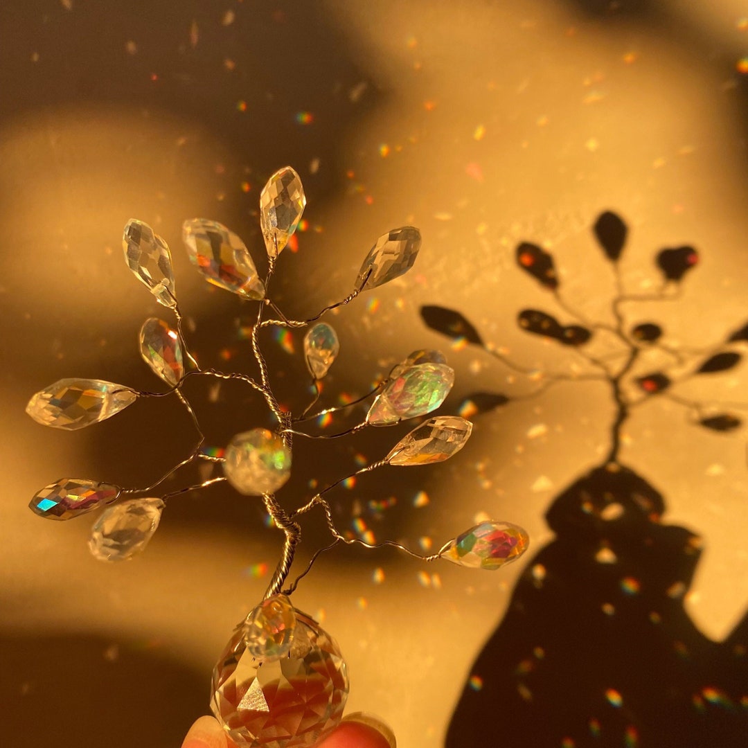 Mini Glowing Holographic Crystal Prism Tree, Halloween Gift Idea in ...