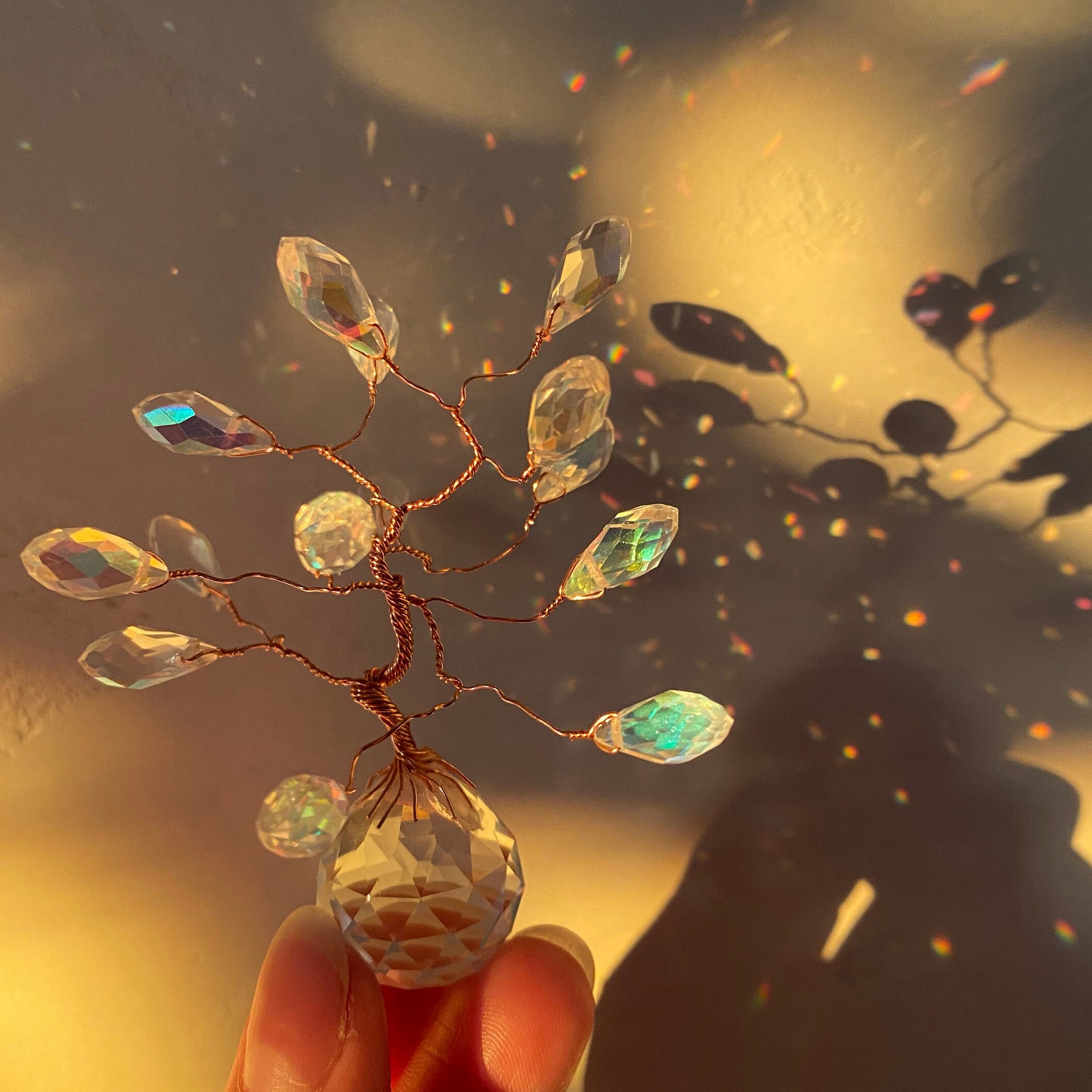 Mini Glowing Holographic Crystal Prism Tree, Halloween Gift Idea in ...