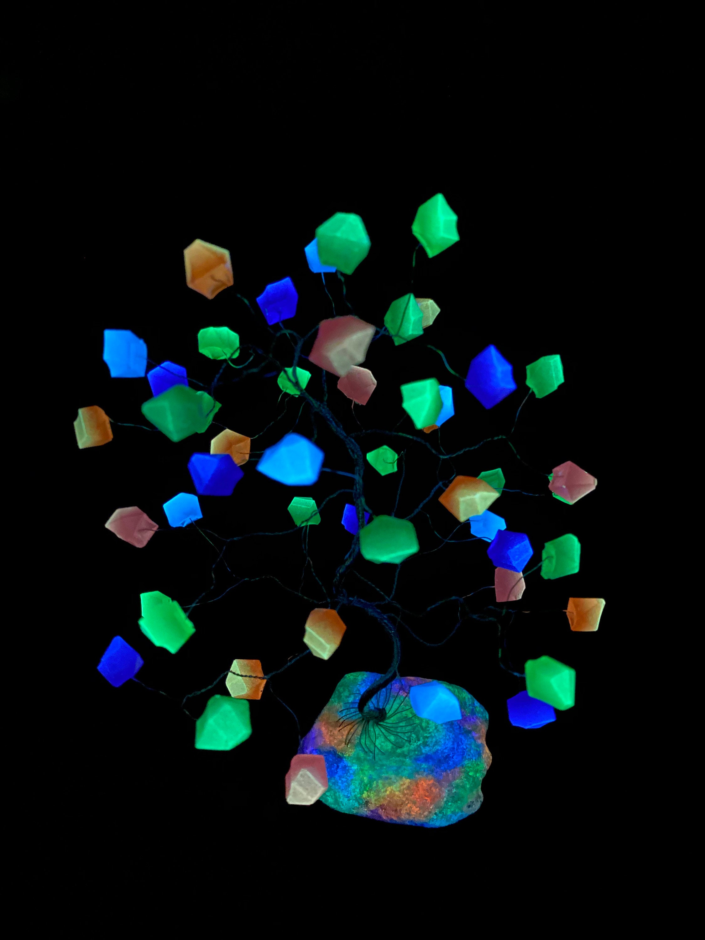 Glow in the Dark Neon UV Reactive Holographic Metallic Tree in Silver ...