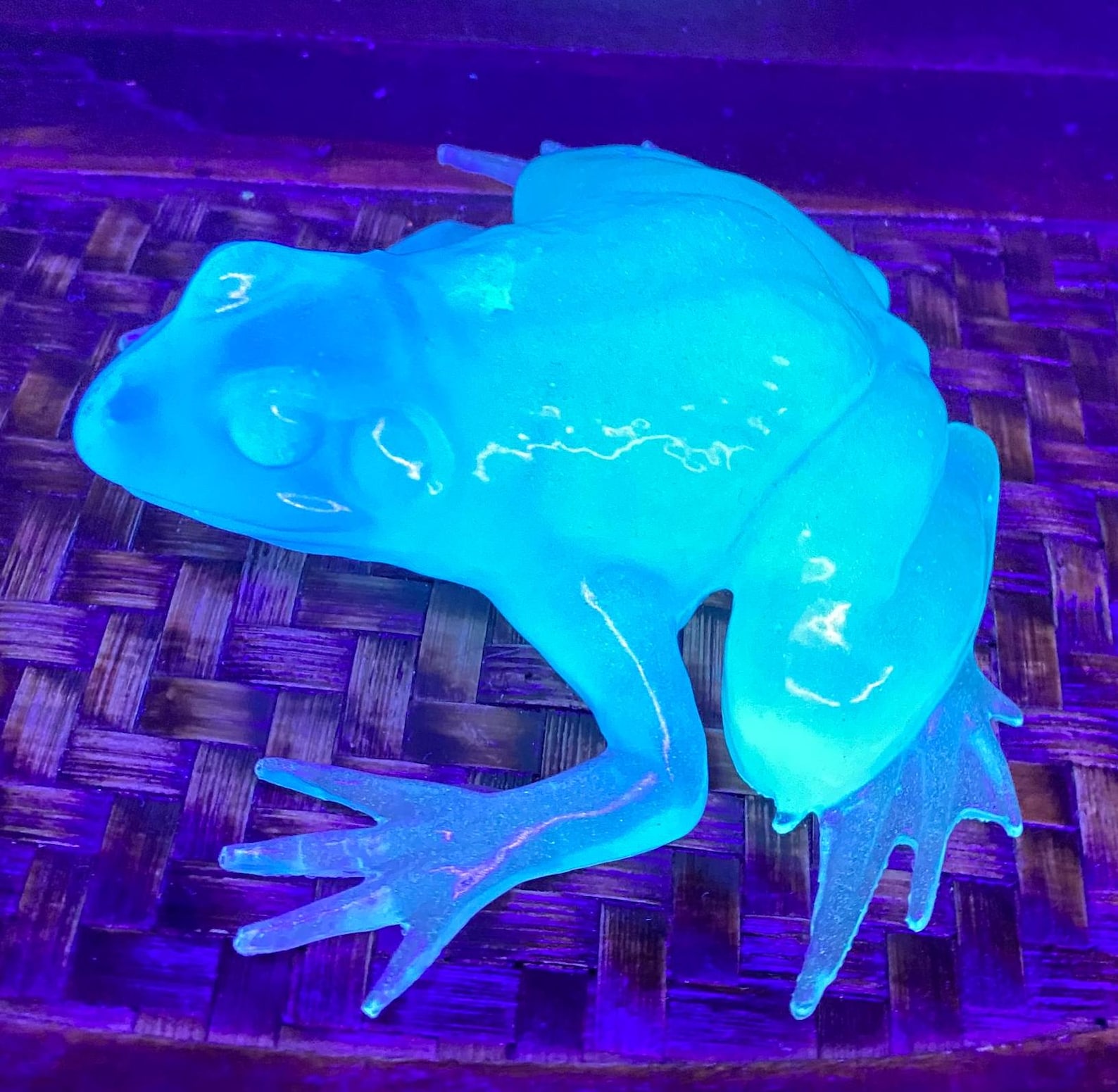 Clear Glow in the Dark Frog, Frog Lover Gift Idea, Paperweight Desk ...