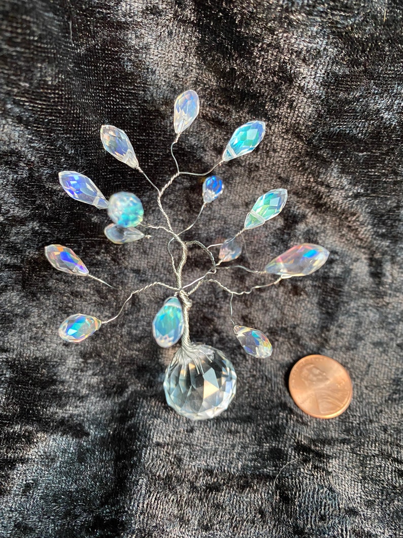 Mini Crystal Christmas Tree, Glow in the Dark Crystal Prism Tree ...