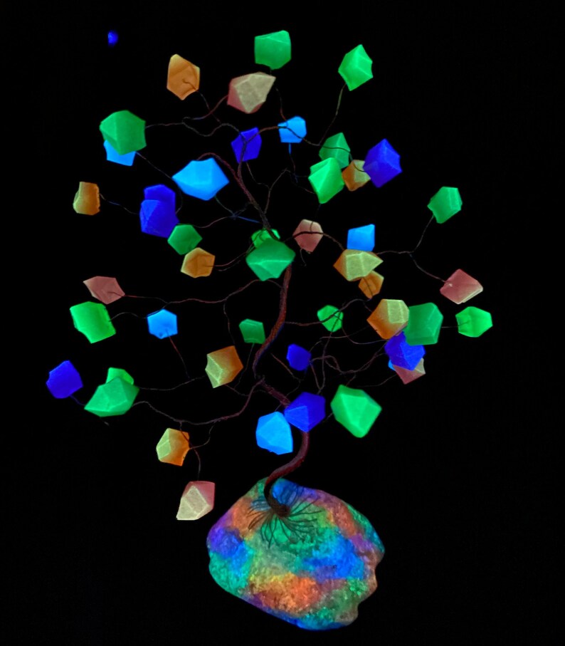 Glow in the Dark Neon UV Reactive Holographic Metallic Tree in Silver ...